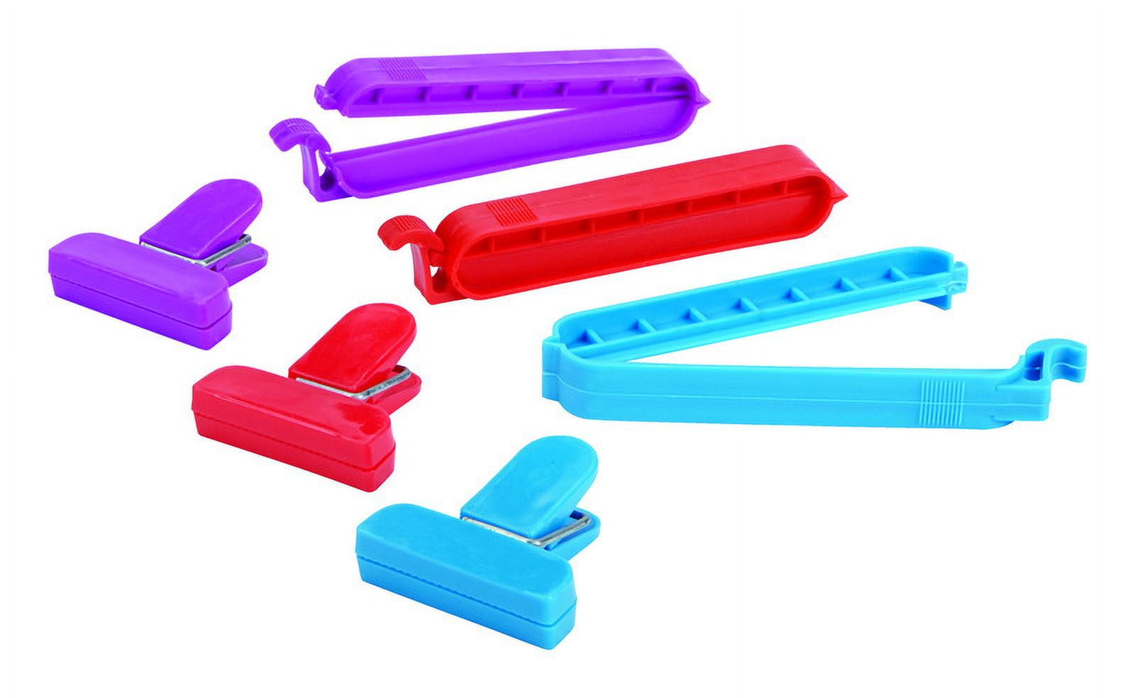 Home Plus 9324096 Plastic Bag Clips, Assorted Color - Pack of 12 ...