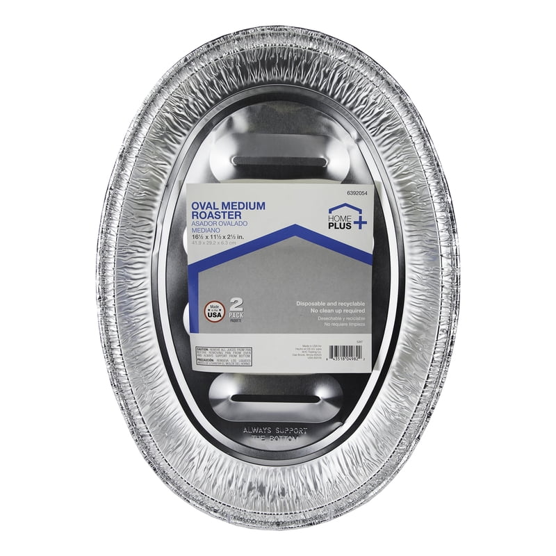 Home Plus Durable Foil 11-1/2 in. W X 16-1/2 in. L Oval Roaster Pan ...