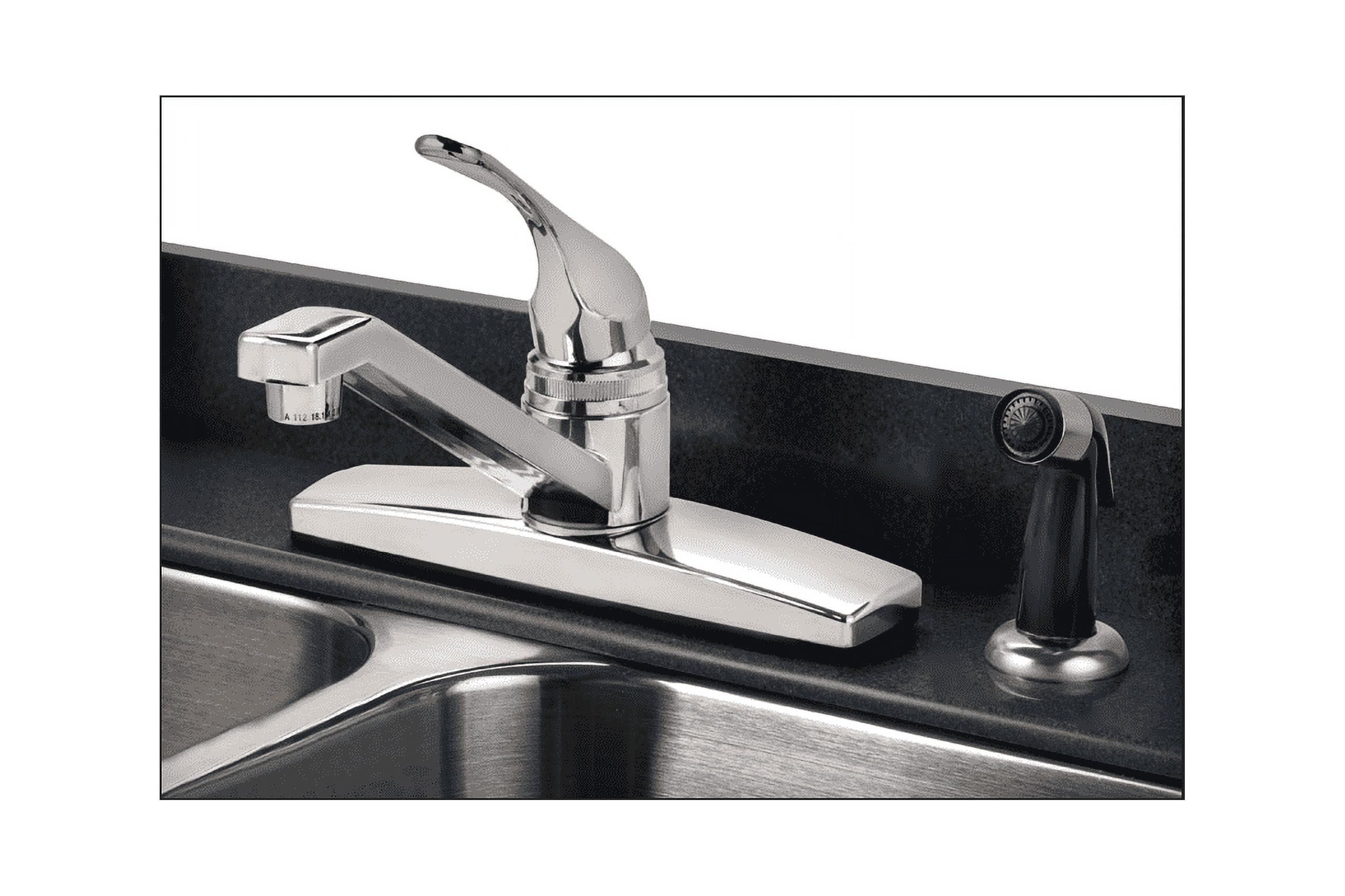 Home Plus Traditional One Handle Kitchen Faucet with Deck Mount Side ...