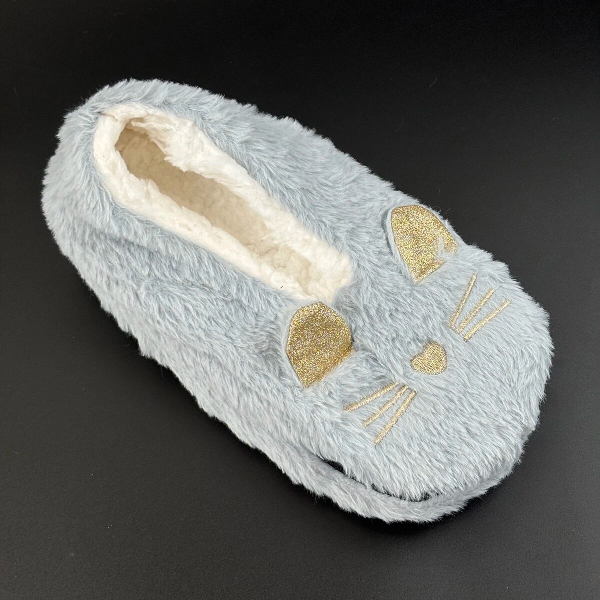 Home Plush Slipper Women Kawai Cat Winter Warm Fur Anti Skid Grip Cute ...
