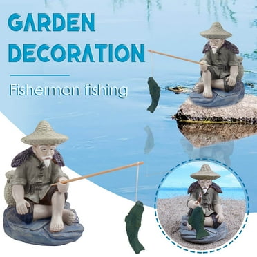 Design Toscano Gone Fishing Fisherman Boy Garden Statue, 17 Inch ...