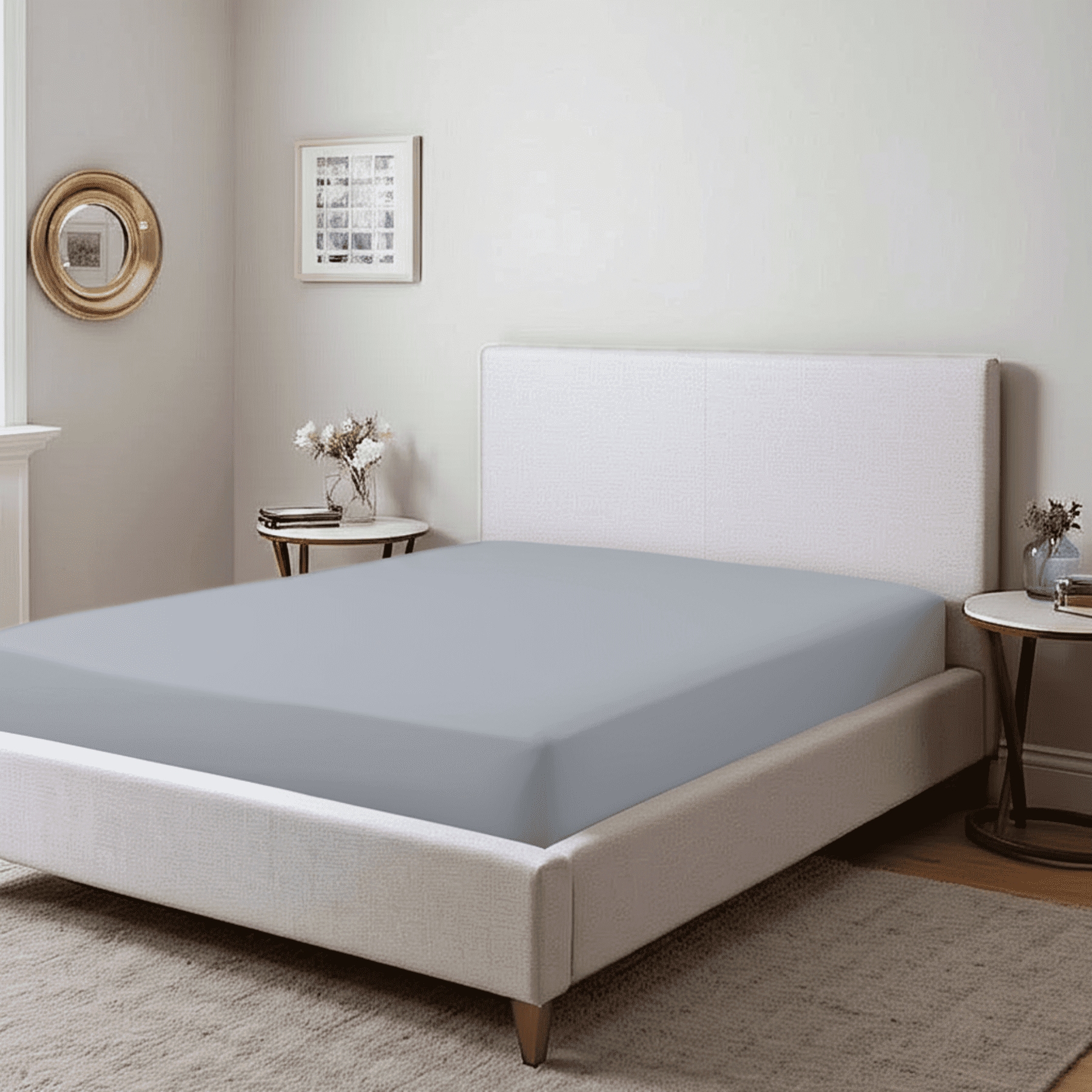 Home Prides | 300 Thread Count | 100% Cotton 1 Fitted QUEEN Sheet (Gray Violet) | Sateen Weave ...