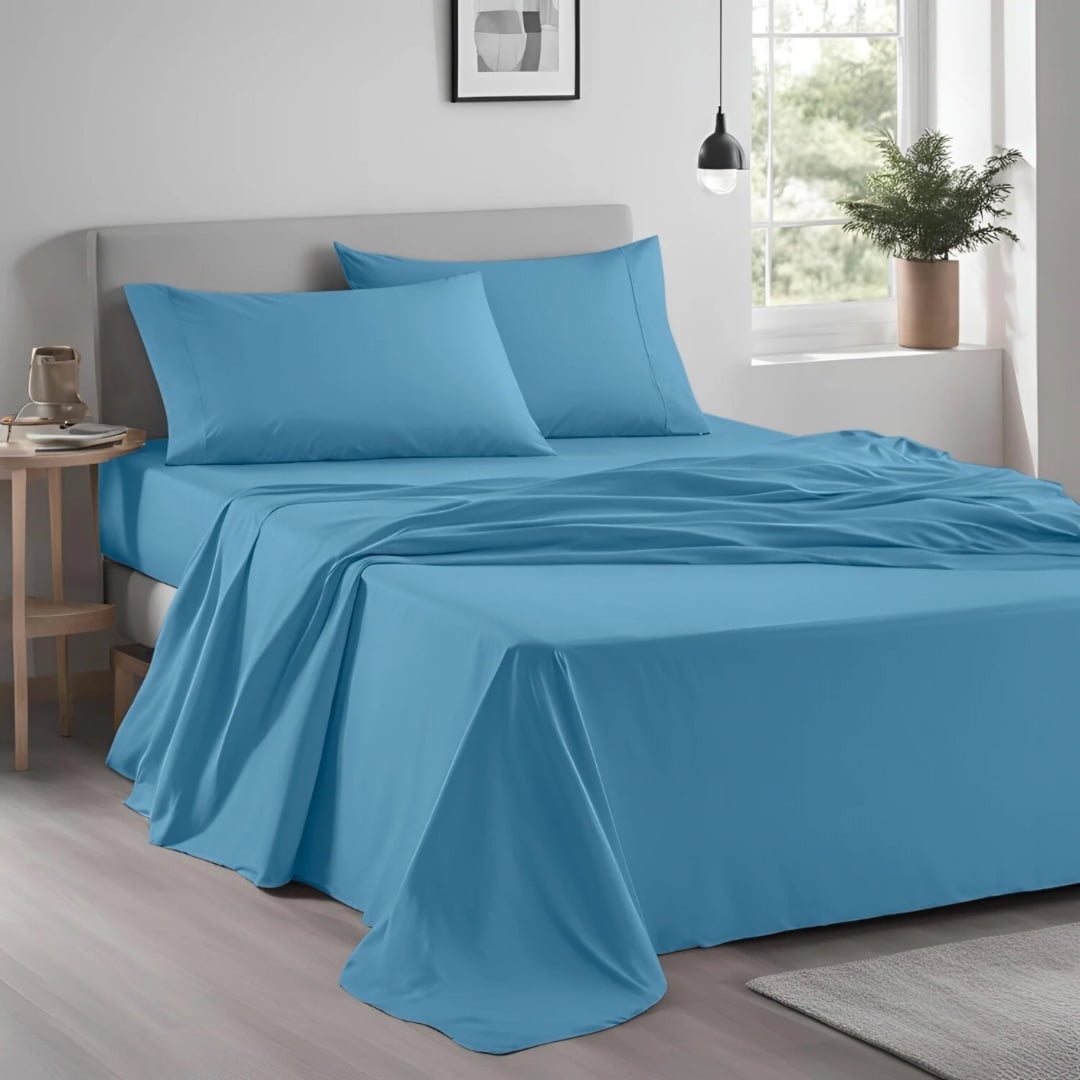 Home Prides 100% Cotton Queen Sheets Set, 500 Thread Count, Luxury Soft ...