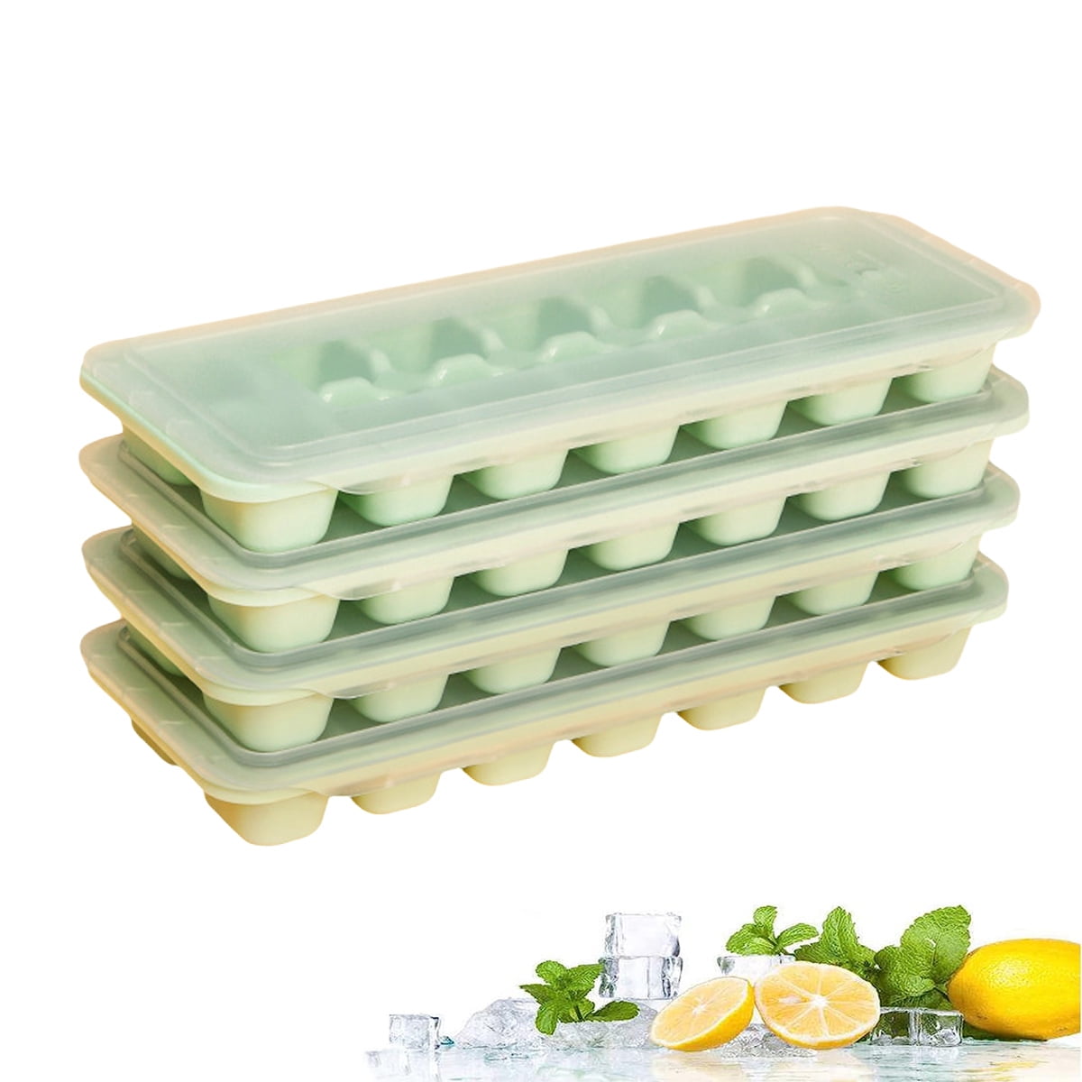 Home Products Plastic Ice Cube Trays for Freezer,14 Classic-Size Ice ...