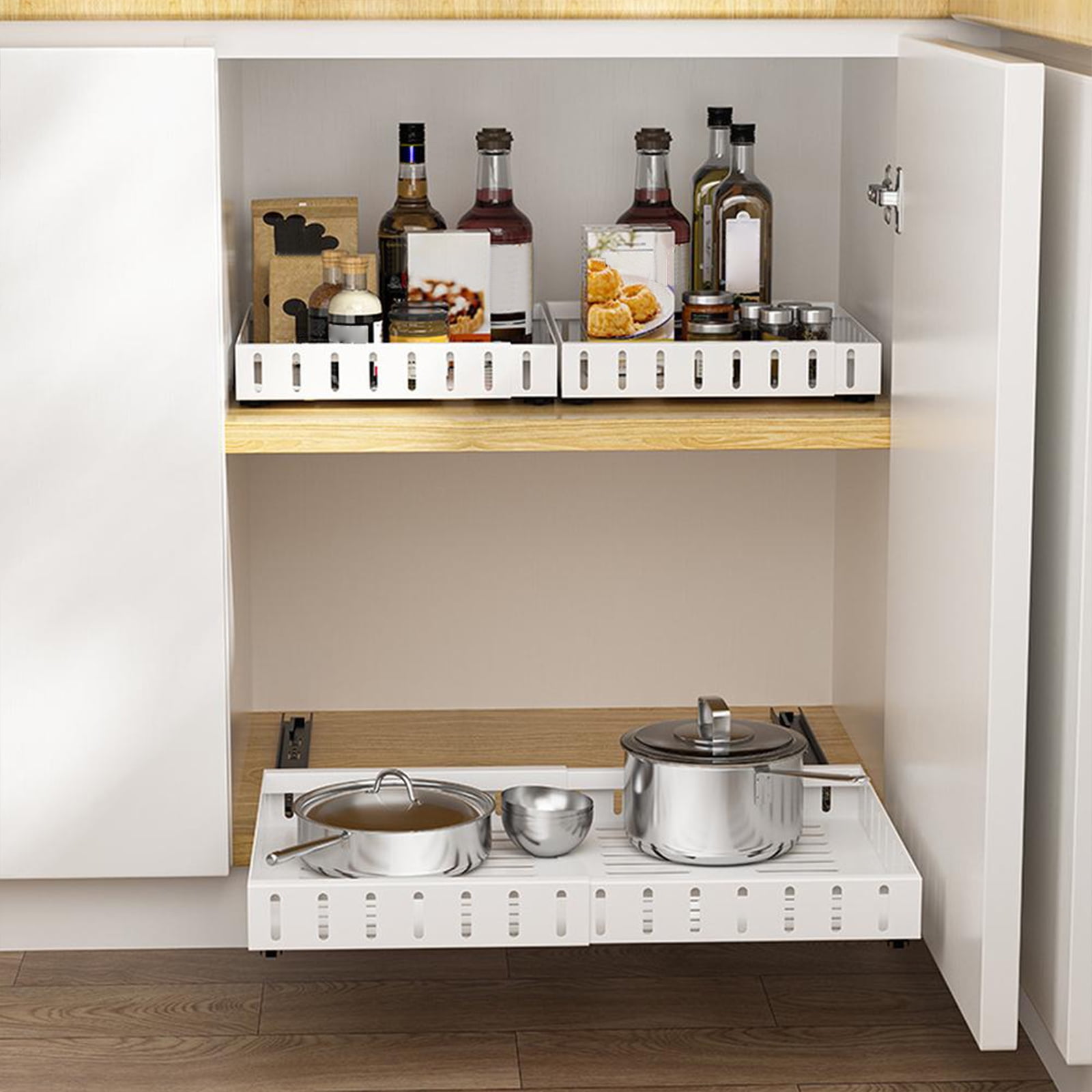 Home Pull Out Cabinet Organizer, Slide Out Drawers With Silent Sliders ...