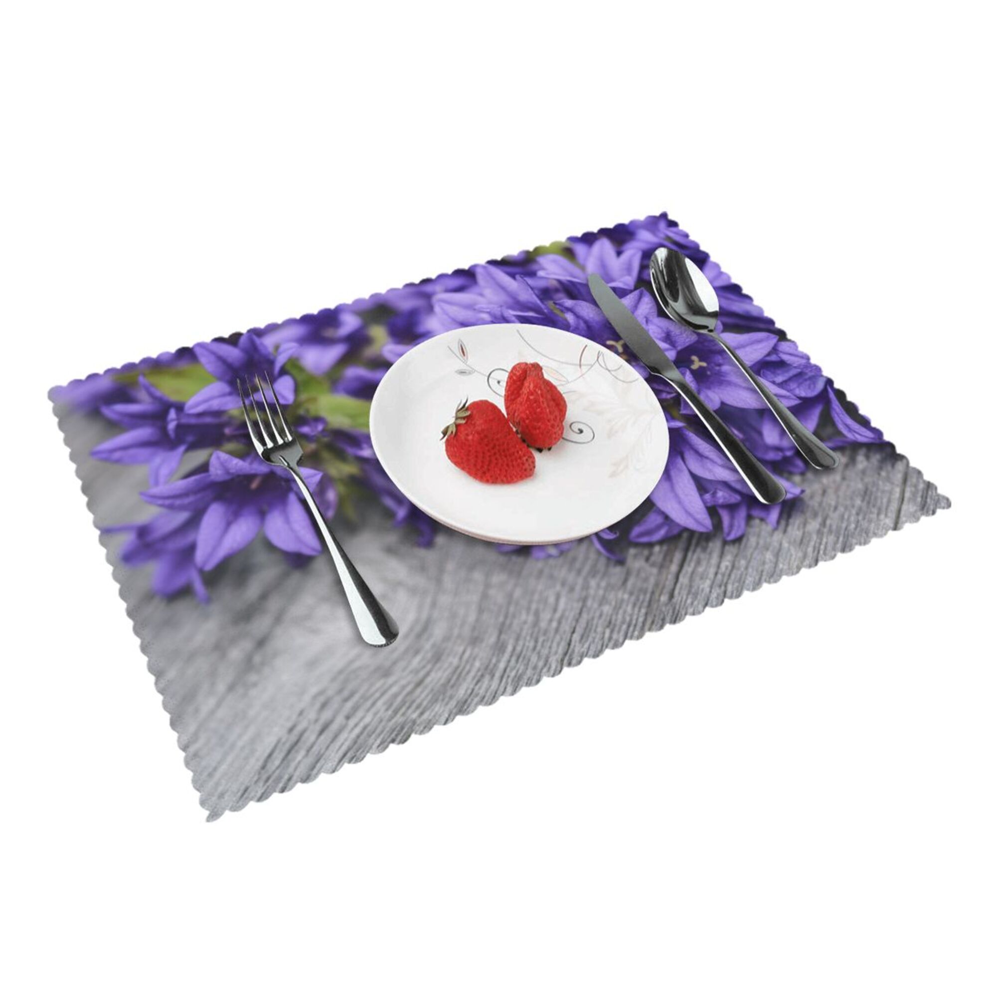 Home Purple Flowers Background Placemats Set Of 4 Washable Wipeable ...