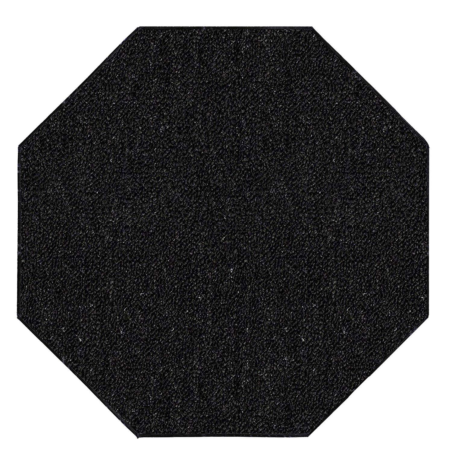Home Queen Indoor Outdoor Commercial Octagon Shape Area Rug Black - 2 ...