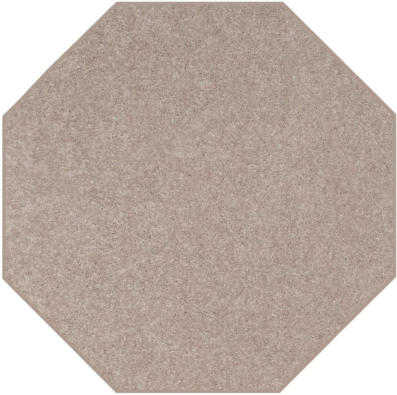 Home Queen Solid Color Octagon Shape Area Rugs Beige - 6' Octagon ...