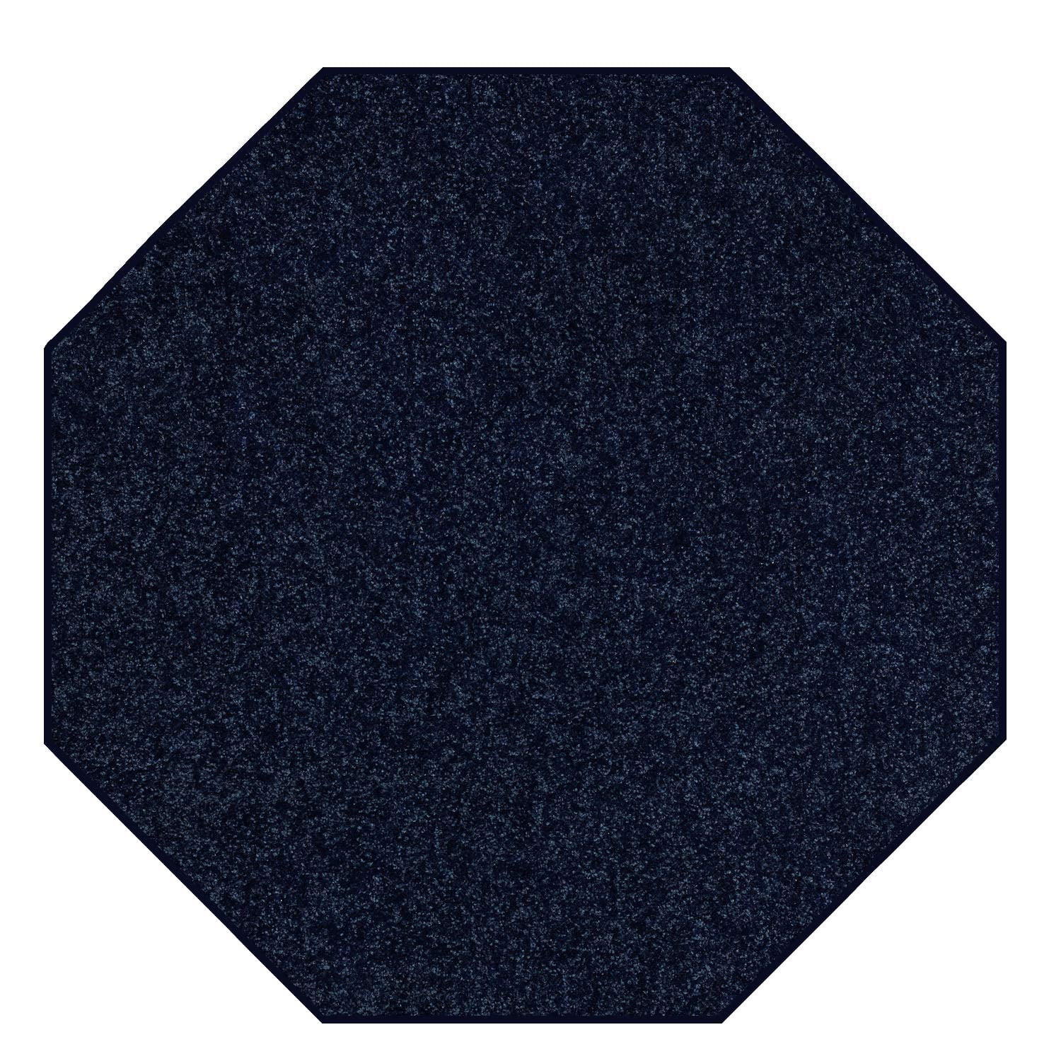 Home Queen Solid Color Octagon Shape Area Rugs Navy - 7' Octagon ...