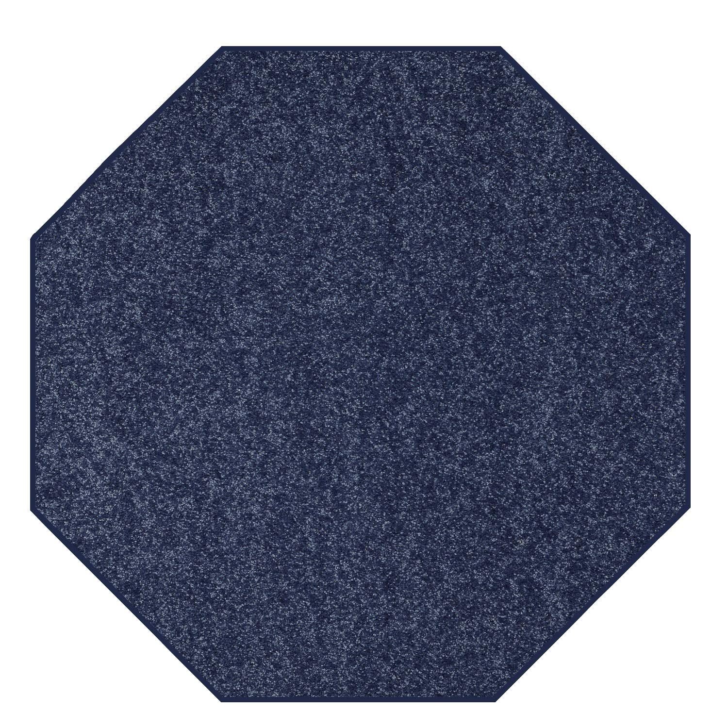 Home Queen Solid Color Octagon Shape Area Rugs Petrol Blue - 8' Octagon ...