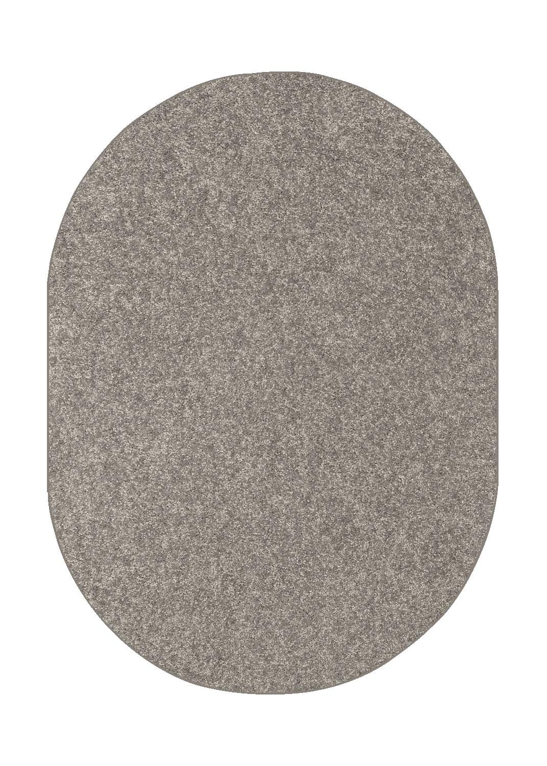 Home Queen Solid Color Oval Shape Area Rugs Grey - 6' x 8' Oval ...