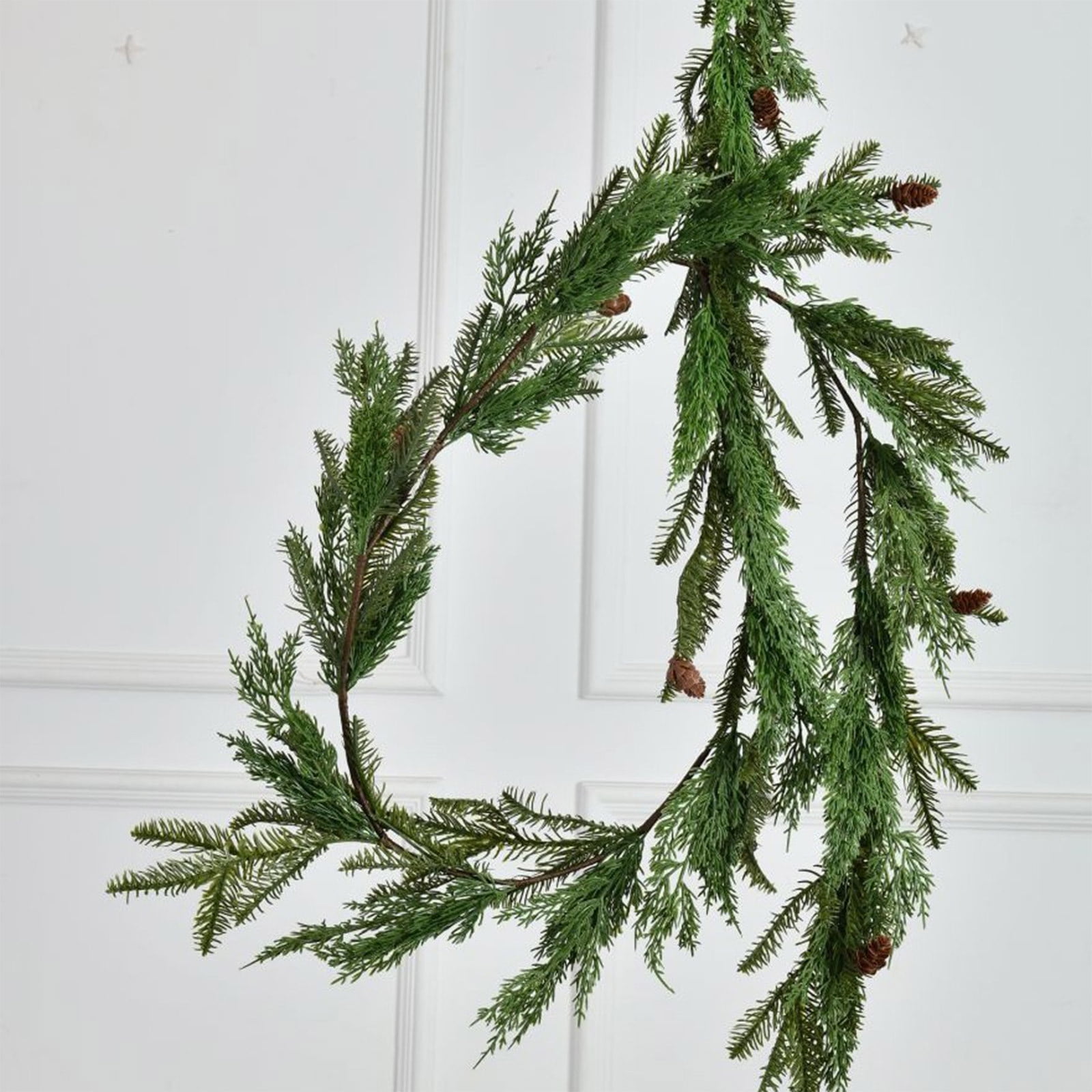 Home Real-touch Cedar Evergreen Artificial Christmas Garland(9FT,Green ...