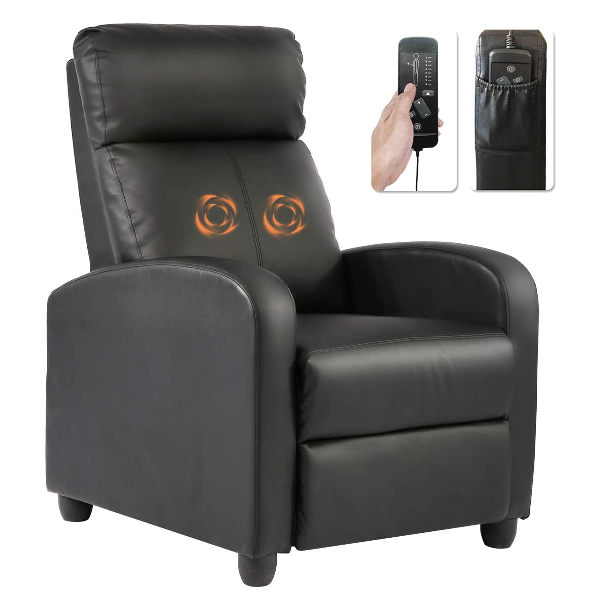 Home Recliner Chair, Massage Single Sofa Wingback Recliner Sofa Reading ...