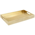 Home Redefined Gold Alligator Faux Leather Decorative Rectangle Tray ...