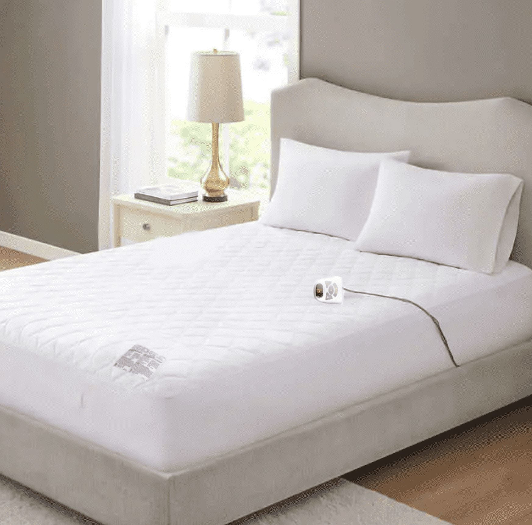 Home Reflections Quilted Heated Mattress Pad - 10 Temperature Presets - 10 hour Auto-Shut Off ...
