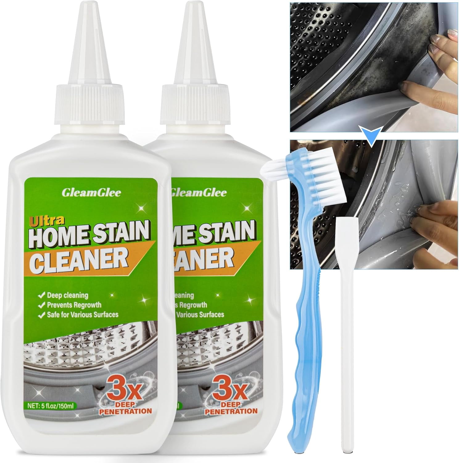 Home Remover Gel, 2 Pack Powerful Washing Machine Gasket Cleaner, Heavy ...