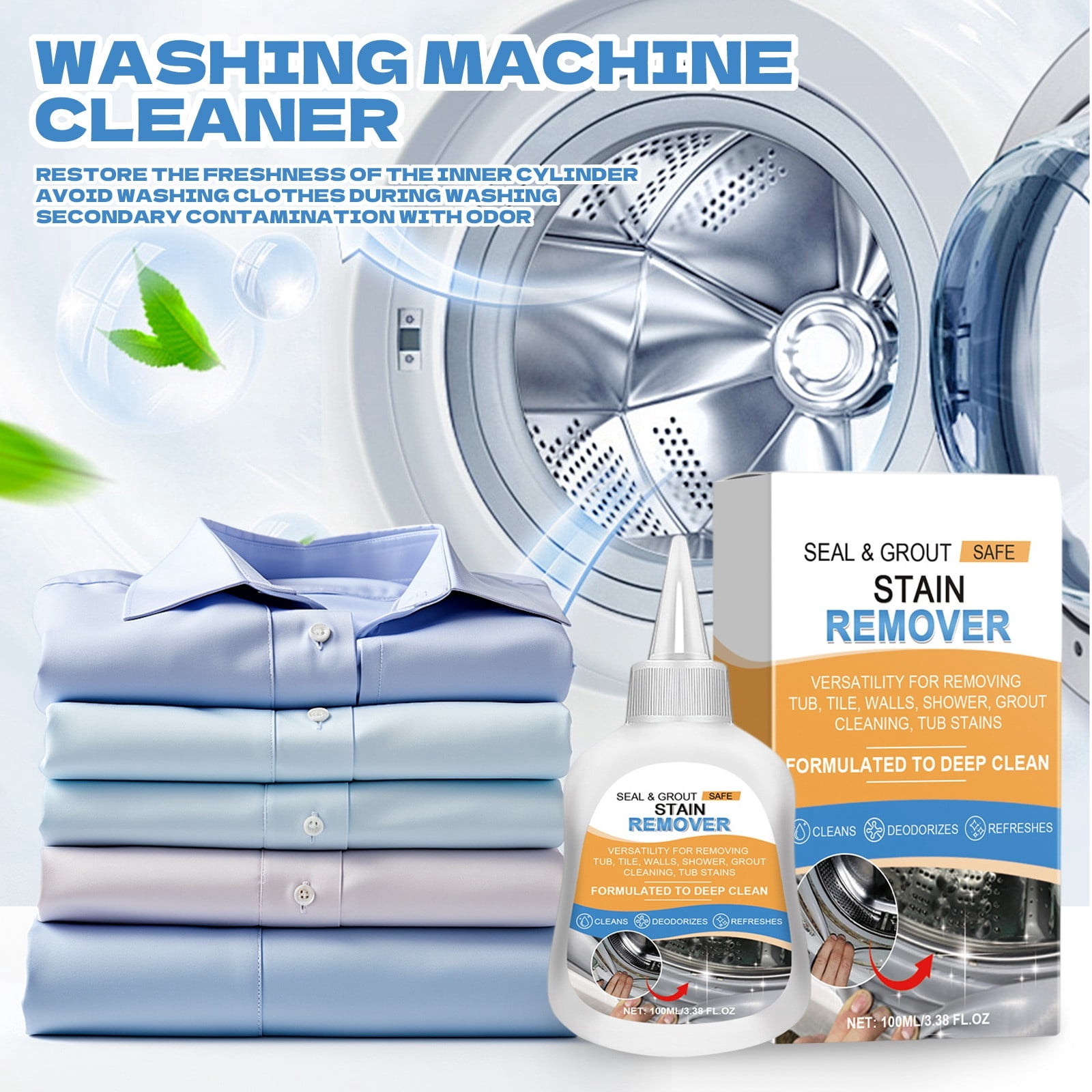 Home Remover Gel,3.38 Fl Oz Household Washing Machine Cleaner for ...