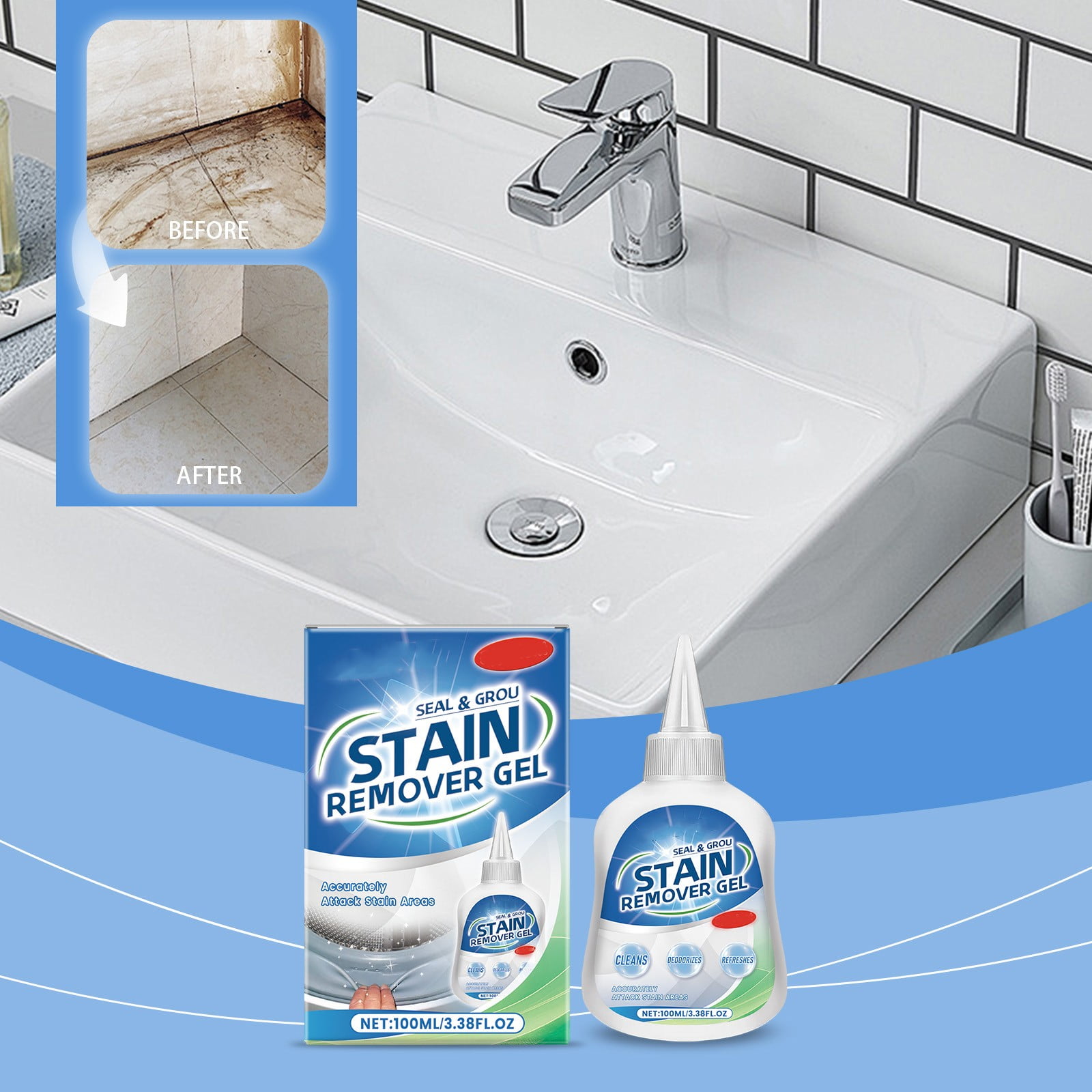 Home Remover Gel (5 Fl oz), Multifunctional Stain Remover, Washing ...