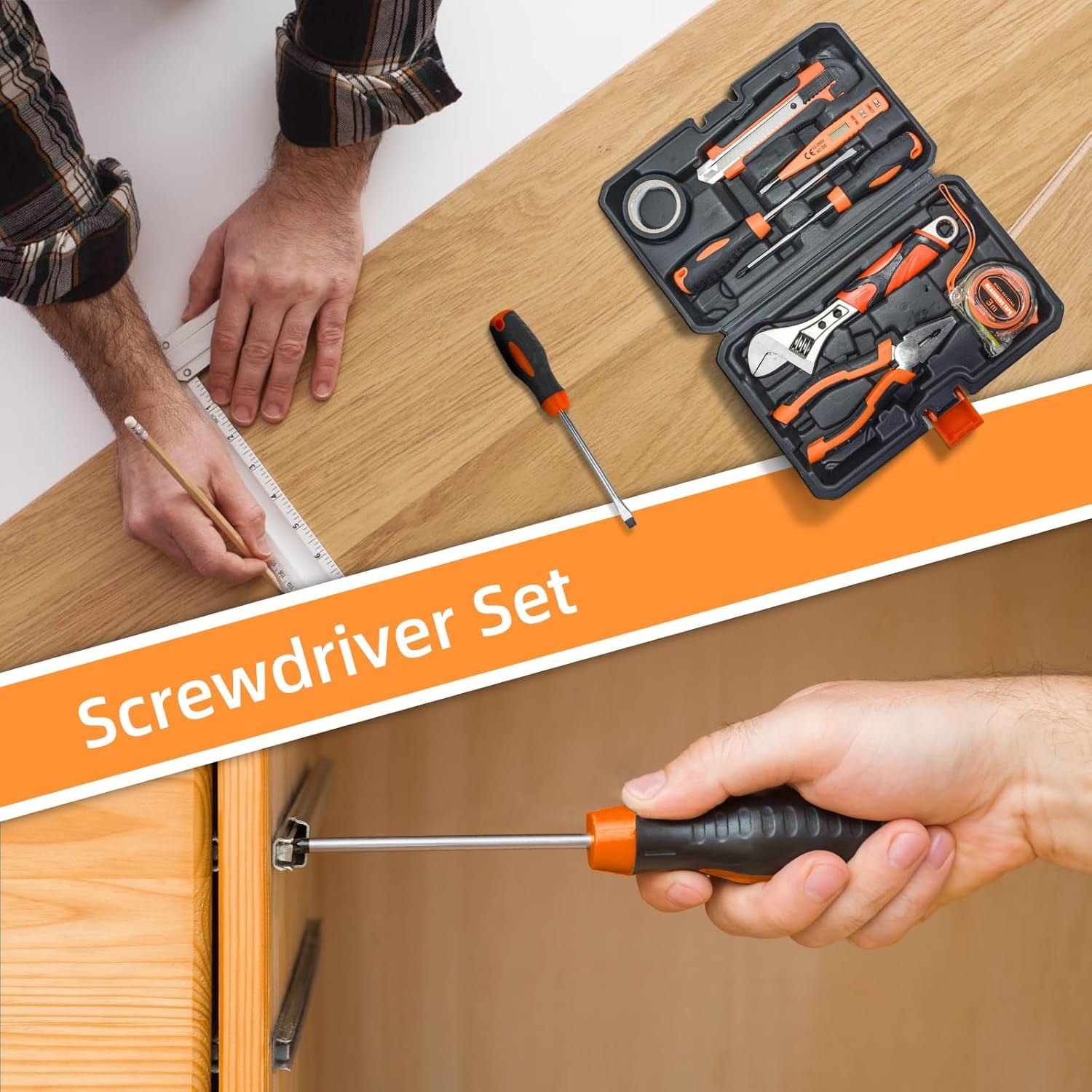 Home Repair Partner Home Hand Tool Kit And Portable Toolbox Include ...