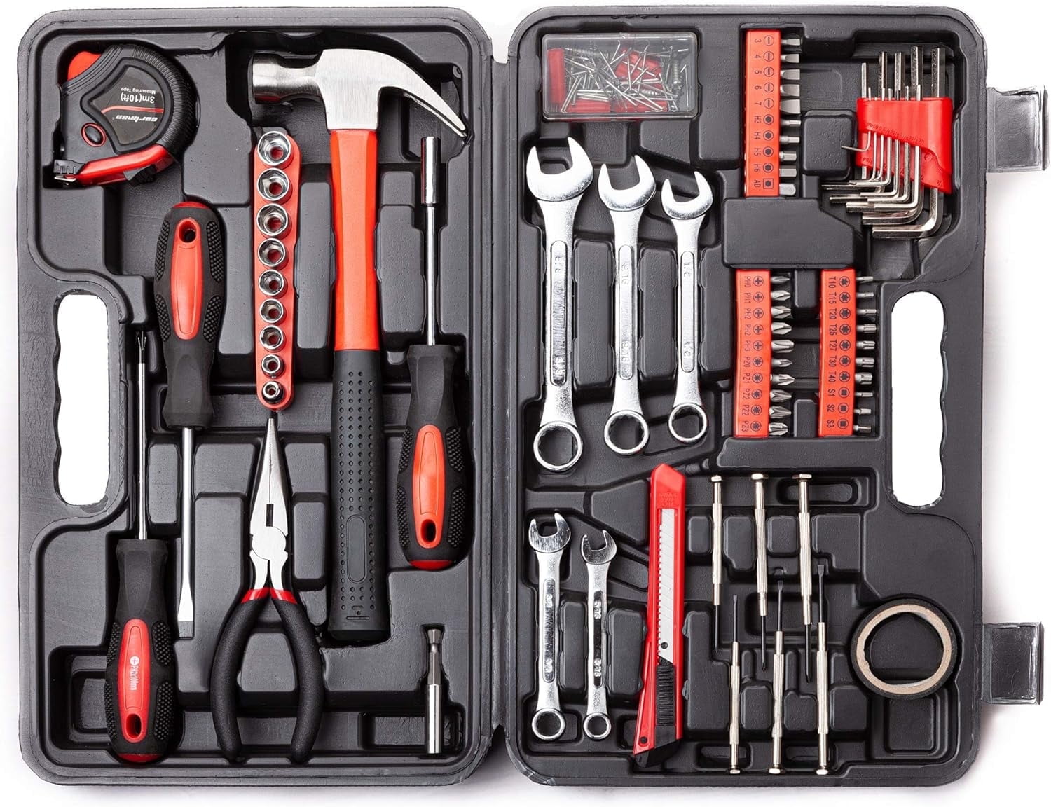 Hoey Home Tool Set with Case, 146-Piece Carbon Steel Household Repair ...