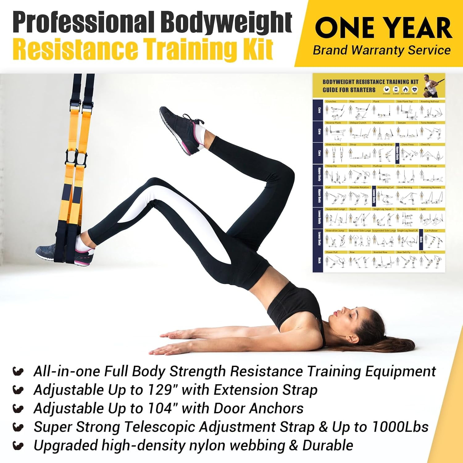 Home Resistance Training Kit, Resistance Trainer Exercise Straps with ...