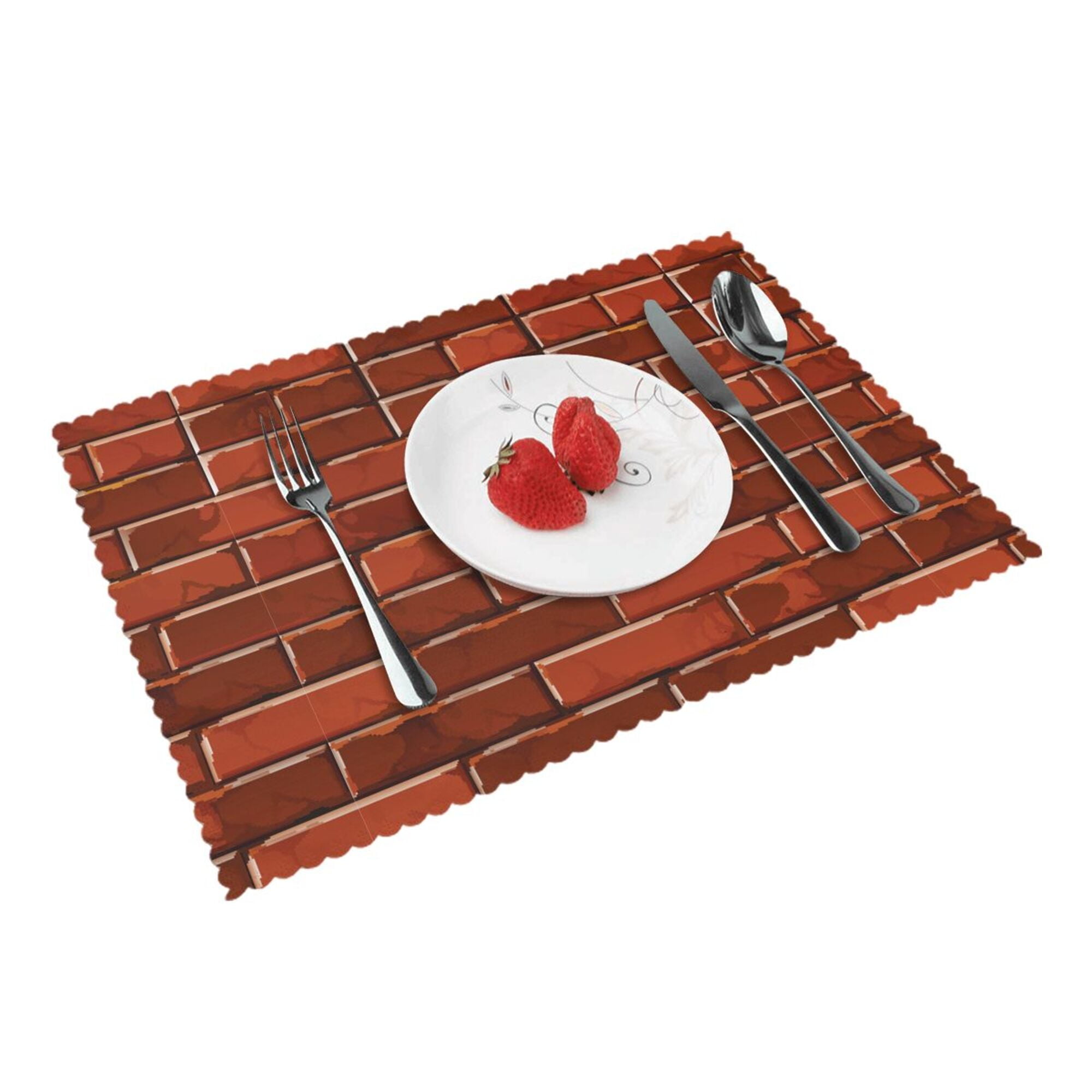 Home Retro Brick Wall Pattern Background Placemats Set Of 4 Washable ...