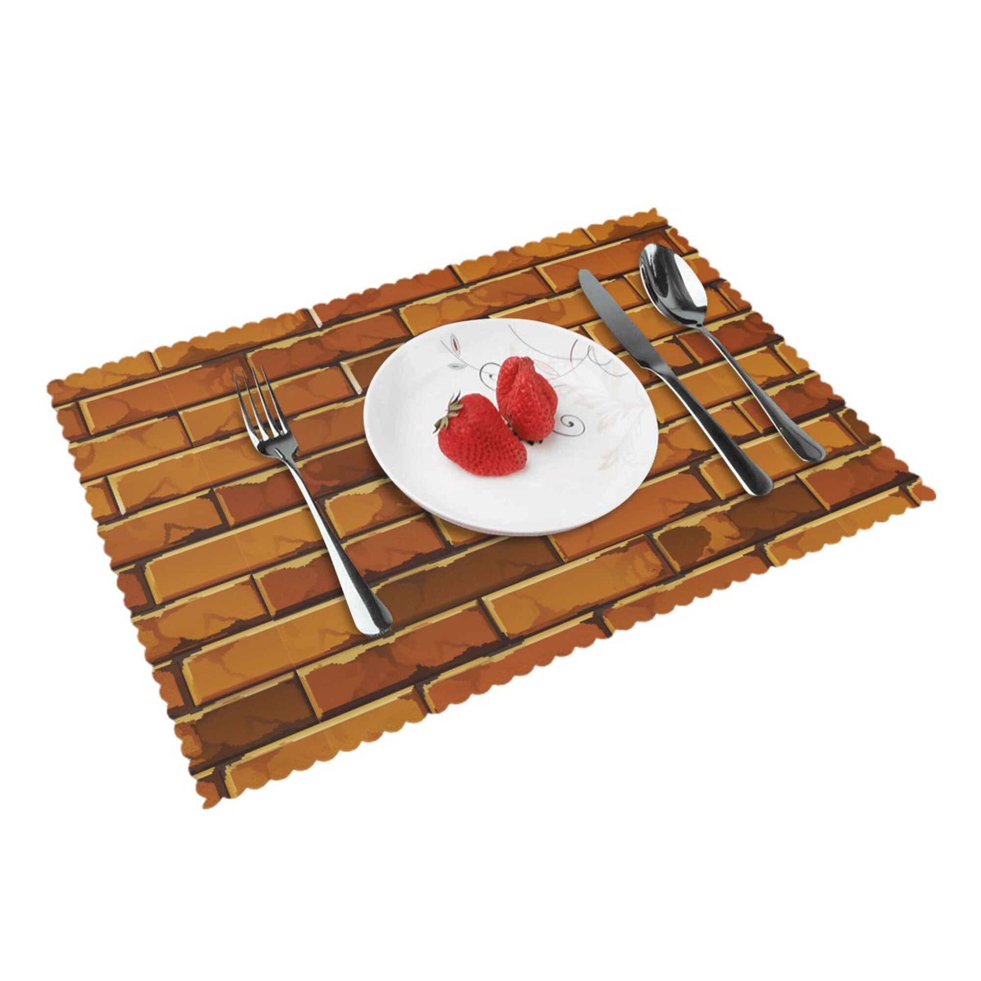 Home Retro Brick Wall Pattern Background Placemats Set Of 4 Washable ...