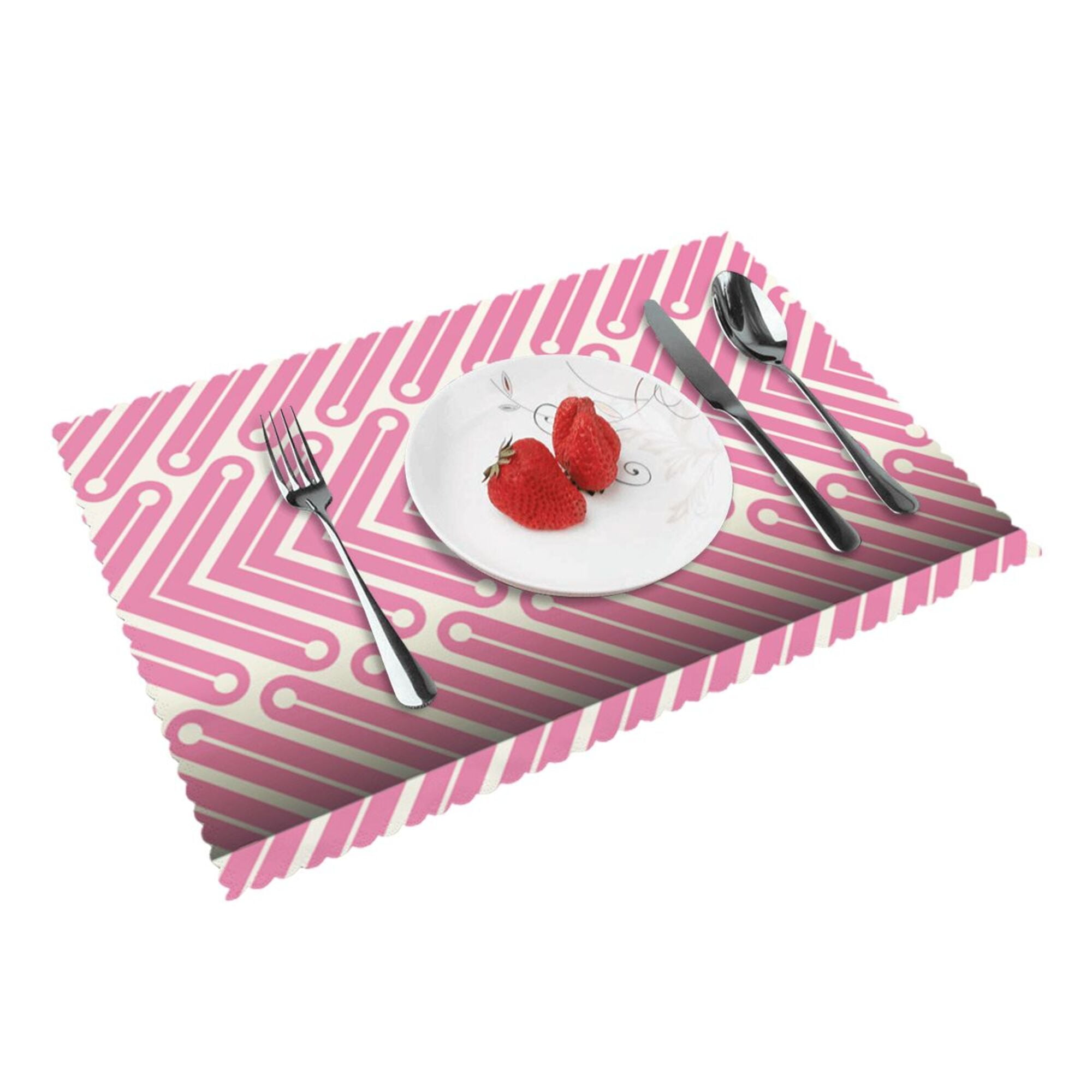 Home Retro Seamless Floral Pattern Placemats Set Of 4 Washable Wipeable ...