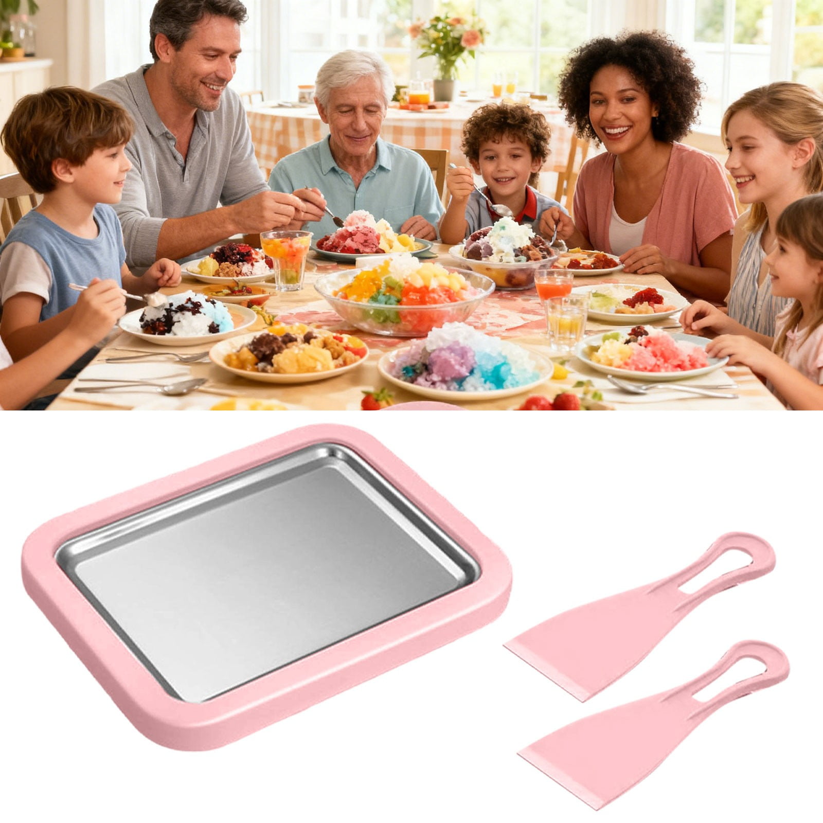 At Home Rolled Ice Machine With Instant Freezing Plate Scrapers DIY ...