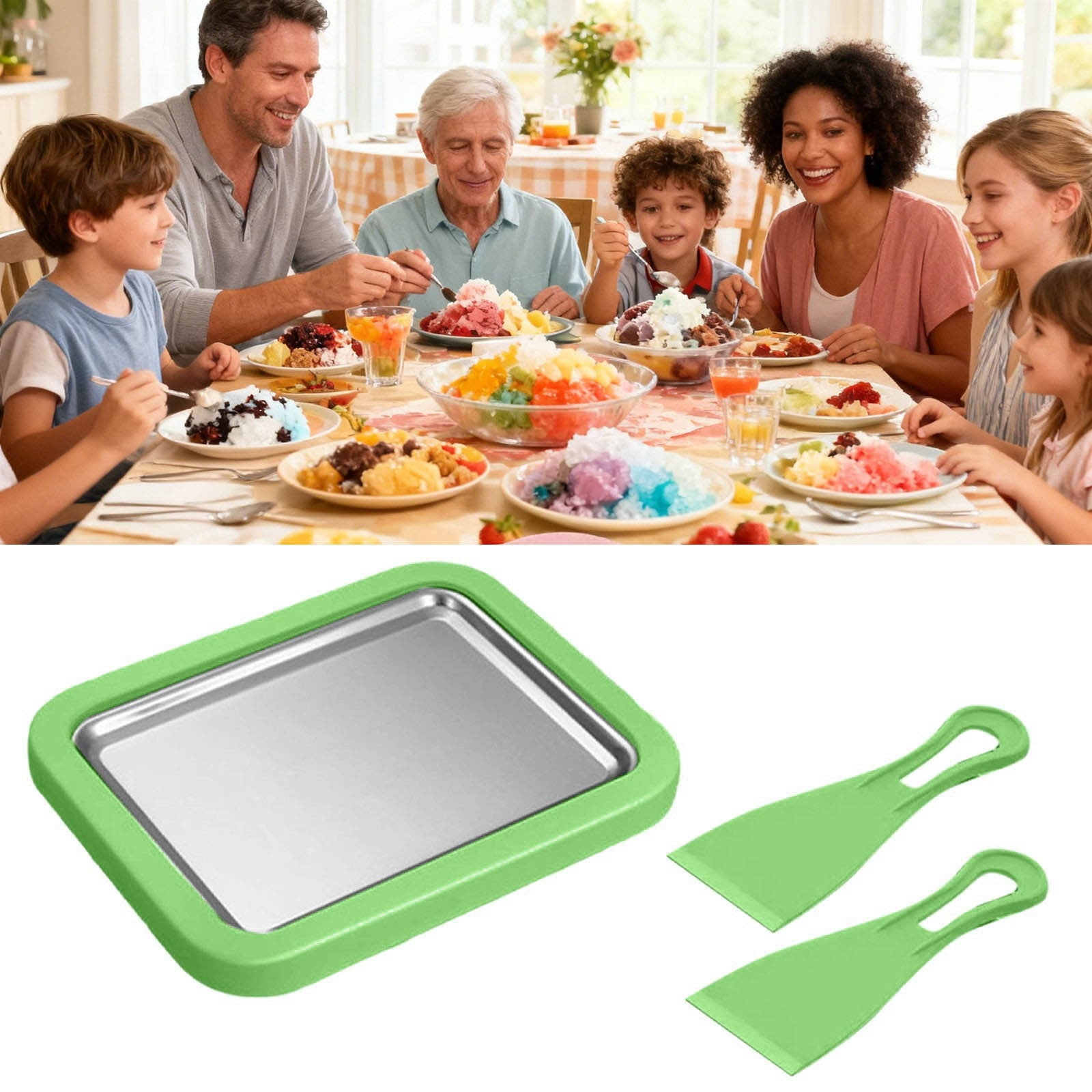 At Home Rolled Ice Machine With Instant Freezing Plate Scrapers DIY ...