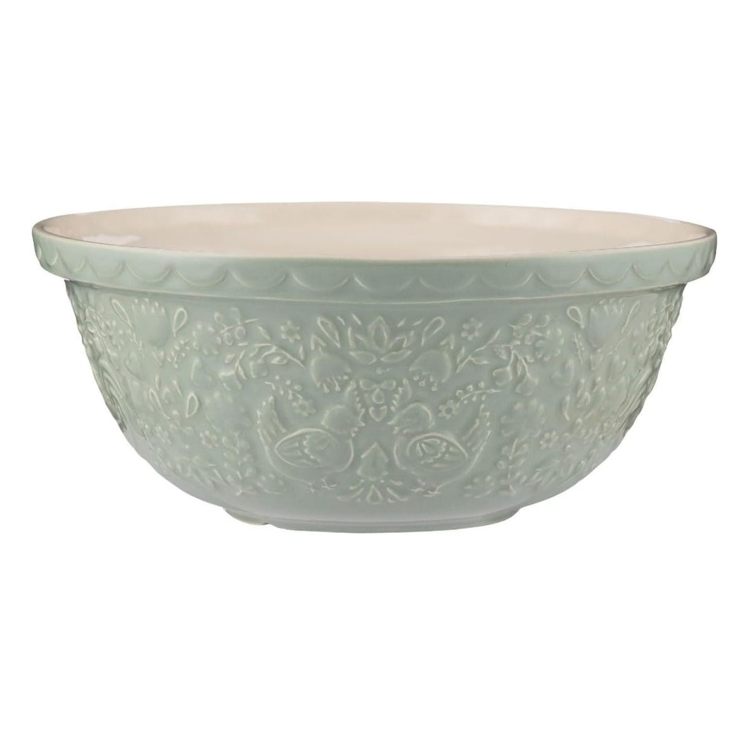 Home to Roost Mixing Bowl | 29cm Earthenware Bowl with Embossed Hen ...