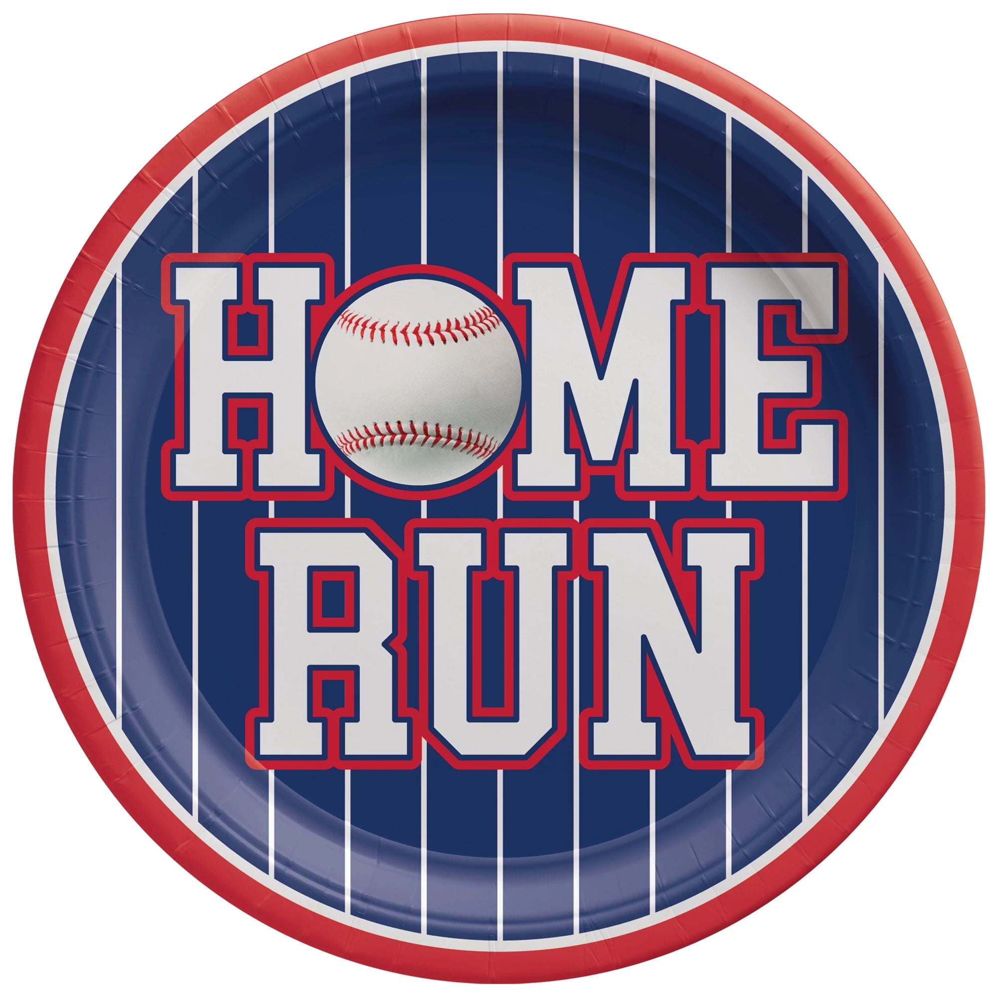 Home Run Baseball Party Plates - 7" Round, 8 Count Disposable Paper ...