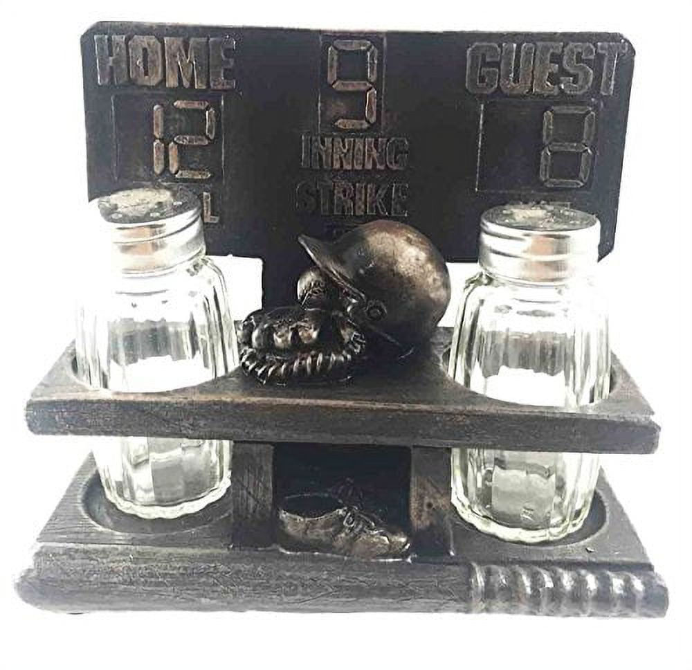 Home Run Baseball Scoreboard Pitch Salt Pepper Shaker Holder Figurine ...