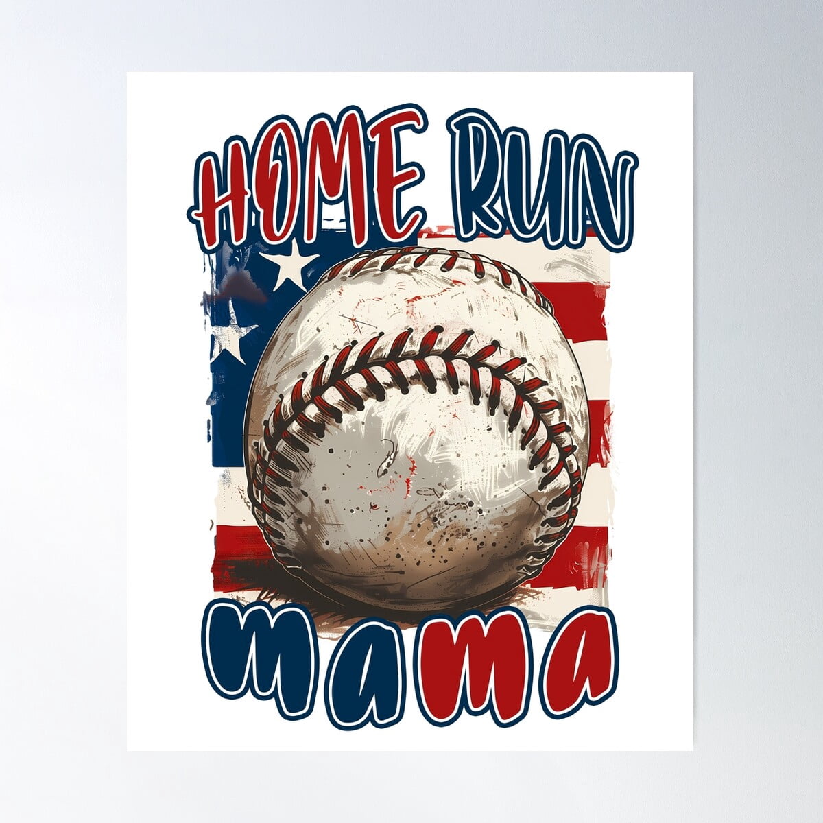 Home Run Mama Poster Wall Art, Modern Wall Decor For Living Room ...