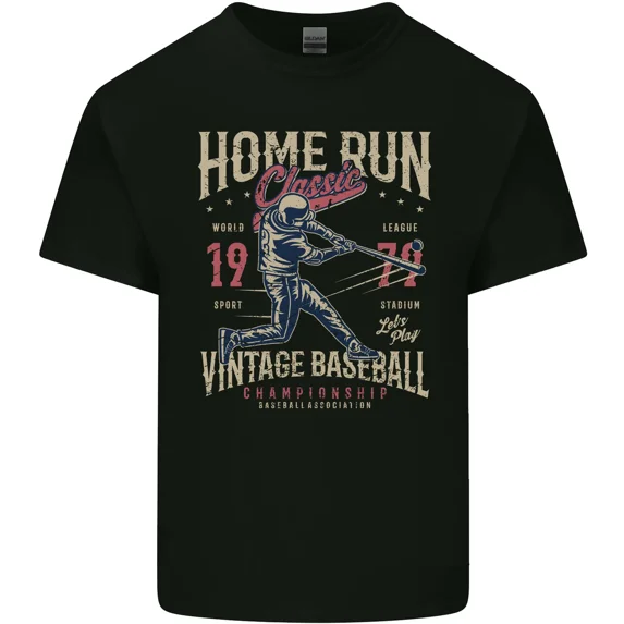 Home Run Vintage Baseball Player Mens Light Cotton T-Shirt - Walmart.com