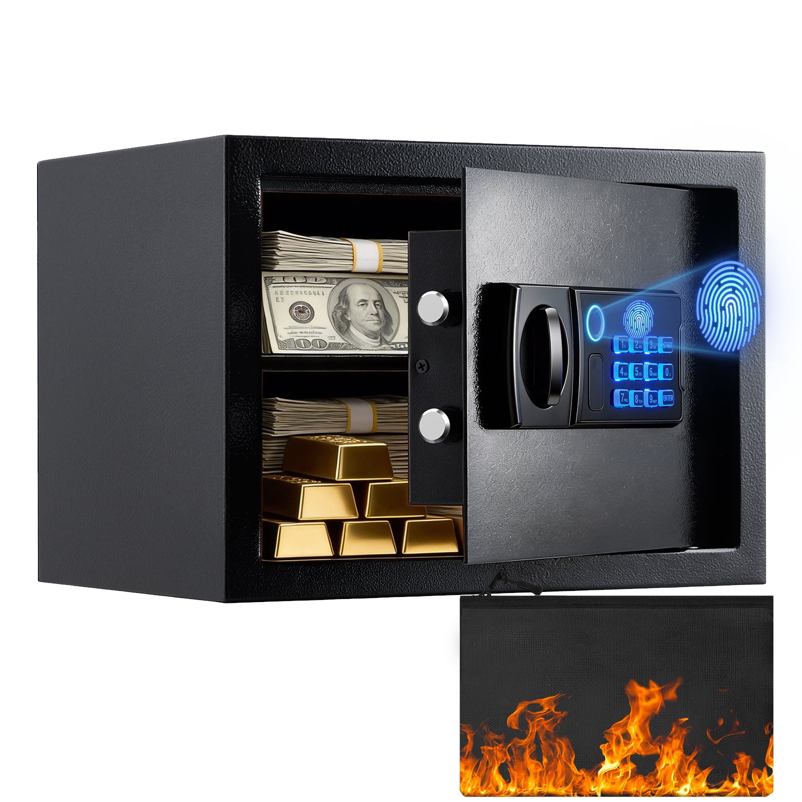 Home Safe Box,Smart Biometric Safes Fingerprint Lock Box With ...