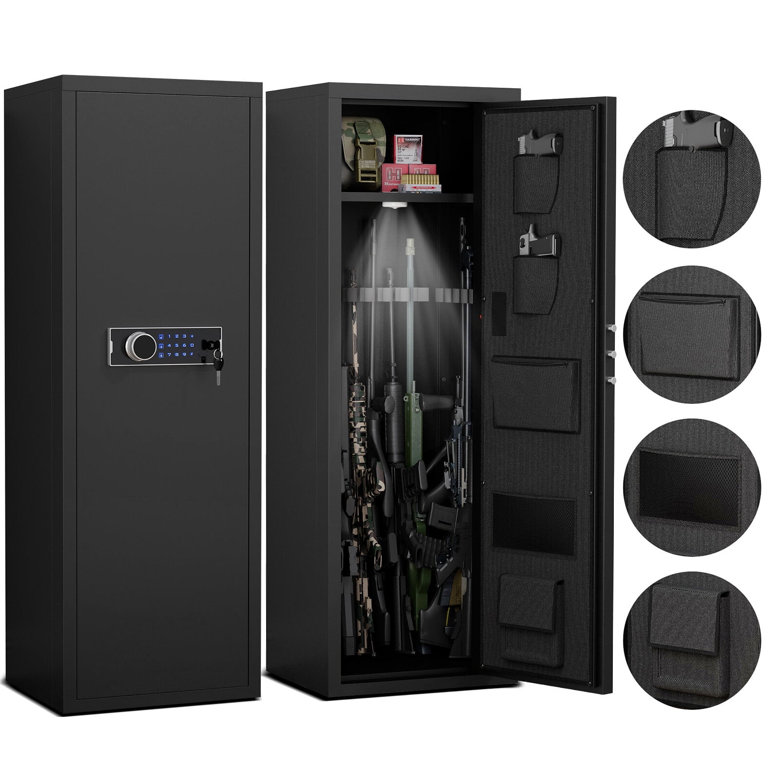 Home Safes Heavey Duty,Large Size 5-8 Gun,Black Cabinet with Electronic ...