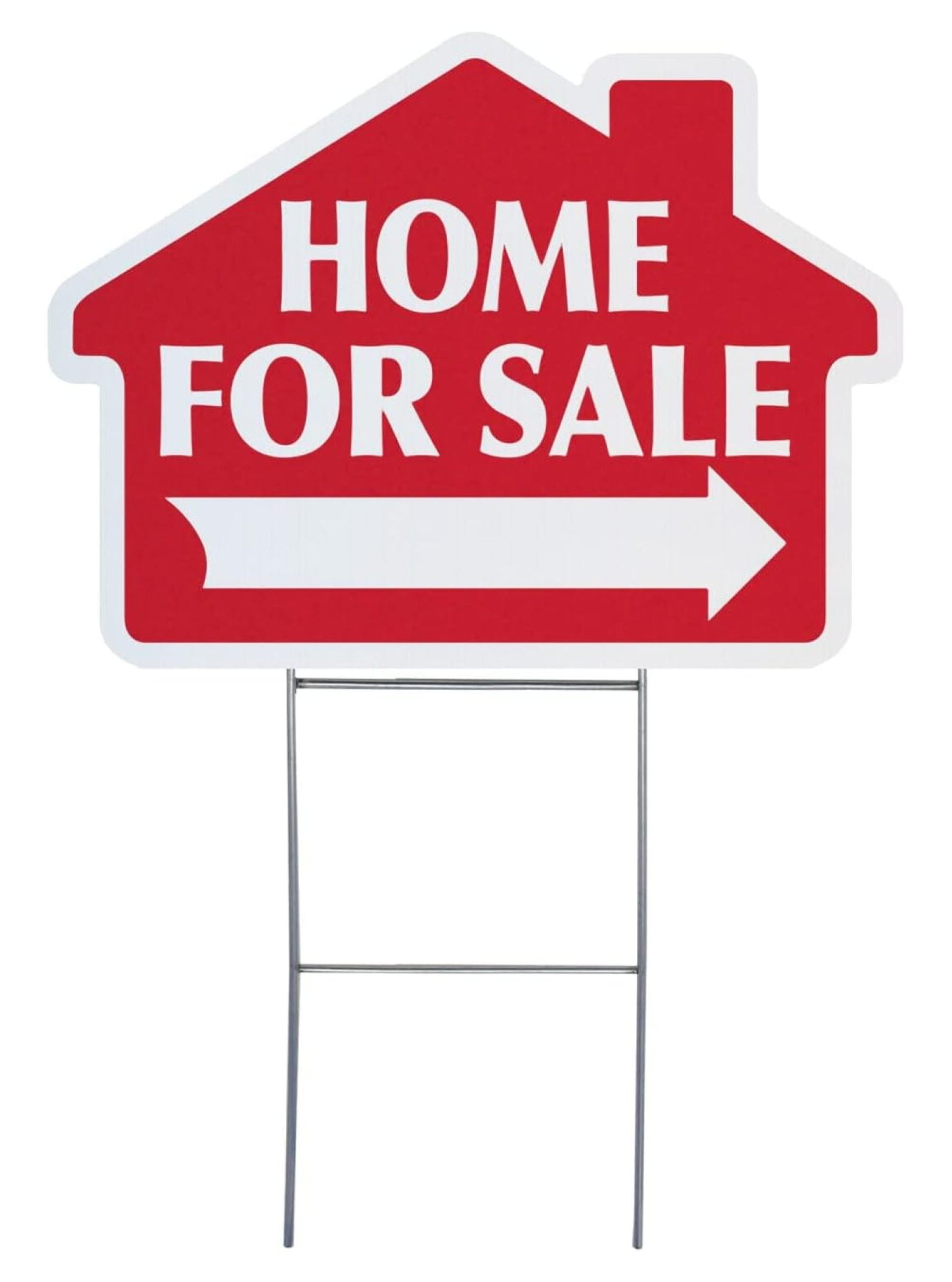 Home For Sale with Arrow Sign Kit, Die Cut House Shape and Yard Stands ...