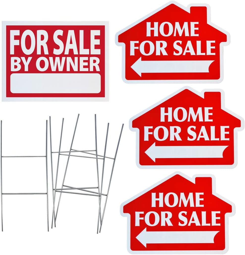 Home for Sale by Owner Yard Sign Combo Kit - Includes Directional Home ...