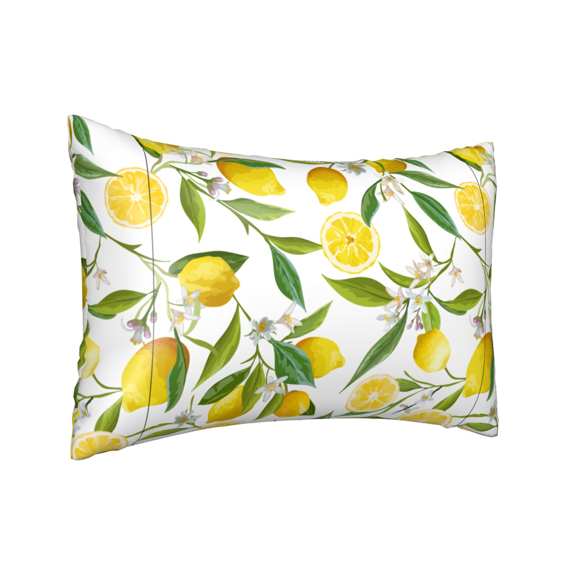 Home Satin Pillowcase lemon Print Silk Satin Zipper Pillow Cases,20x30 ...
