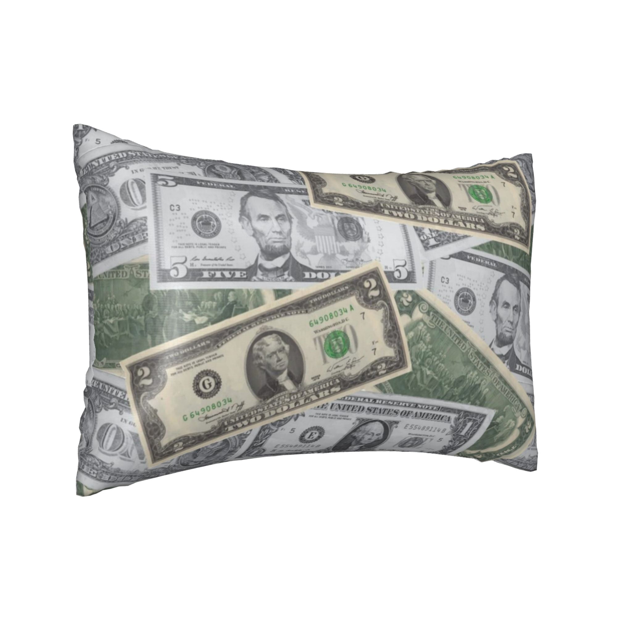 Home Satin Pillowcase money-dollar Print Silk Satin Zipper Pillow Cases ...