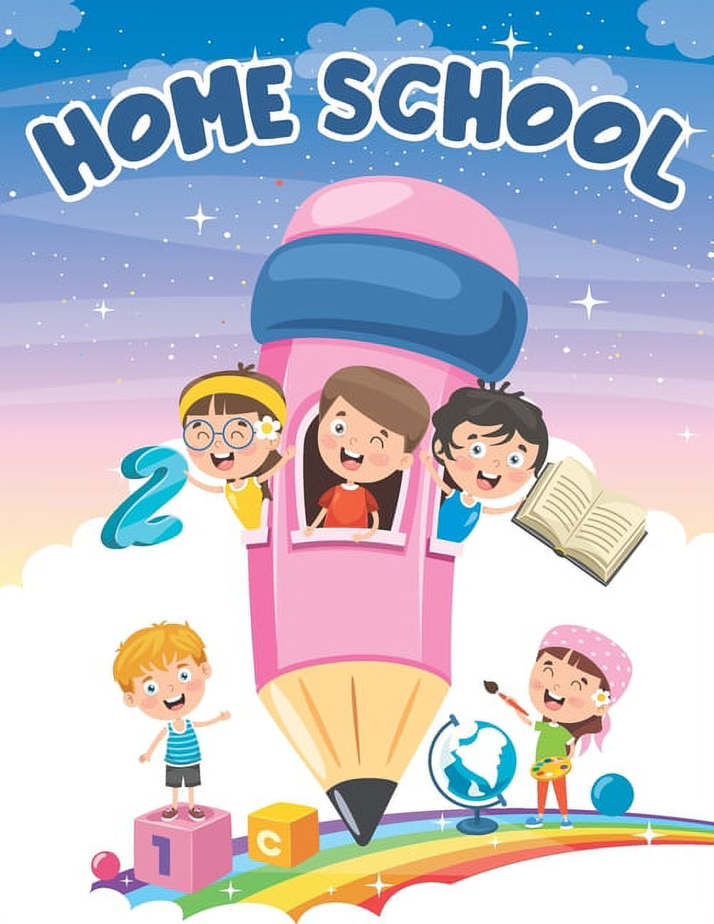 Home School Activity Book: large workbook for kids ages 3-6, early ...