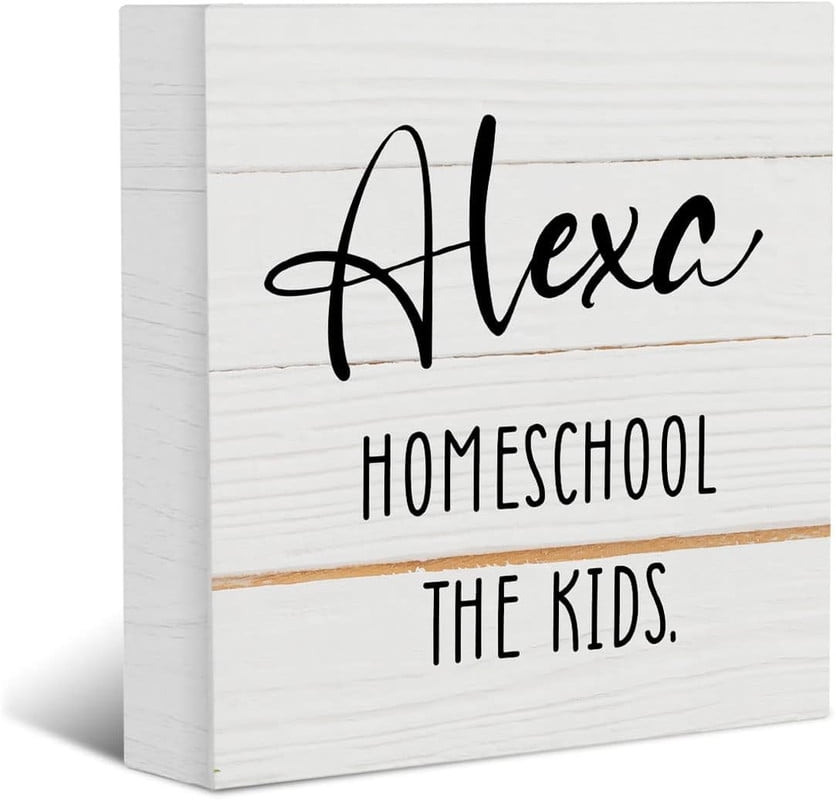 Home School Sign Rustic Wooden Box Sign, Farmhouse Home Decor, Wood ...