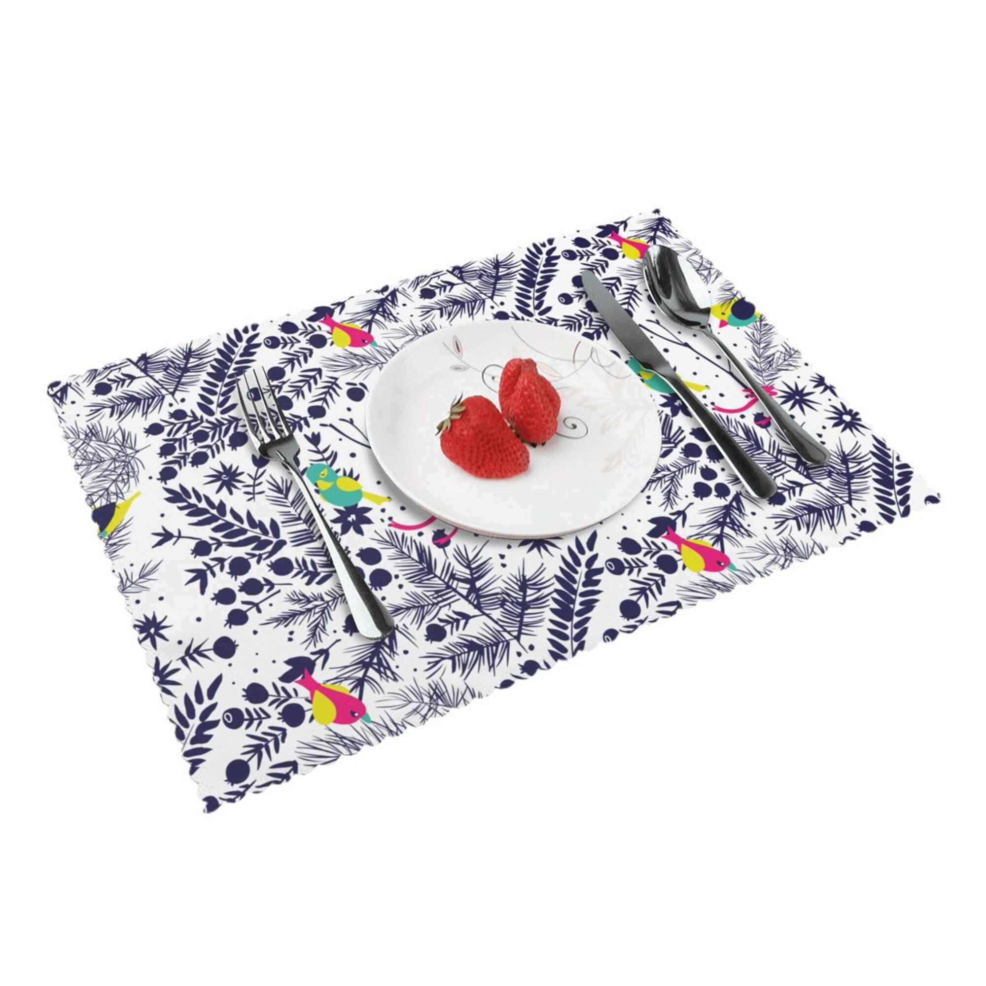 Home Seamless Background With Flowers And Birds Placemats Set Of 4 ...