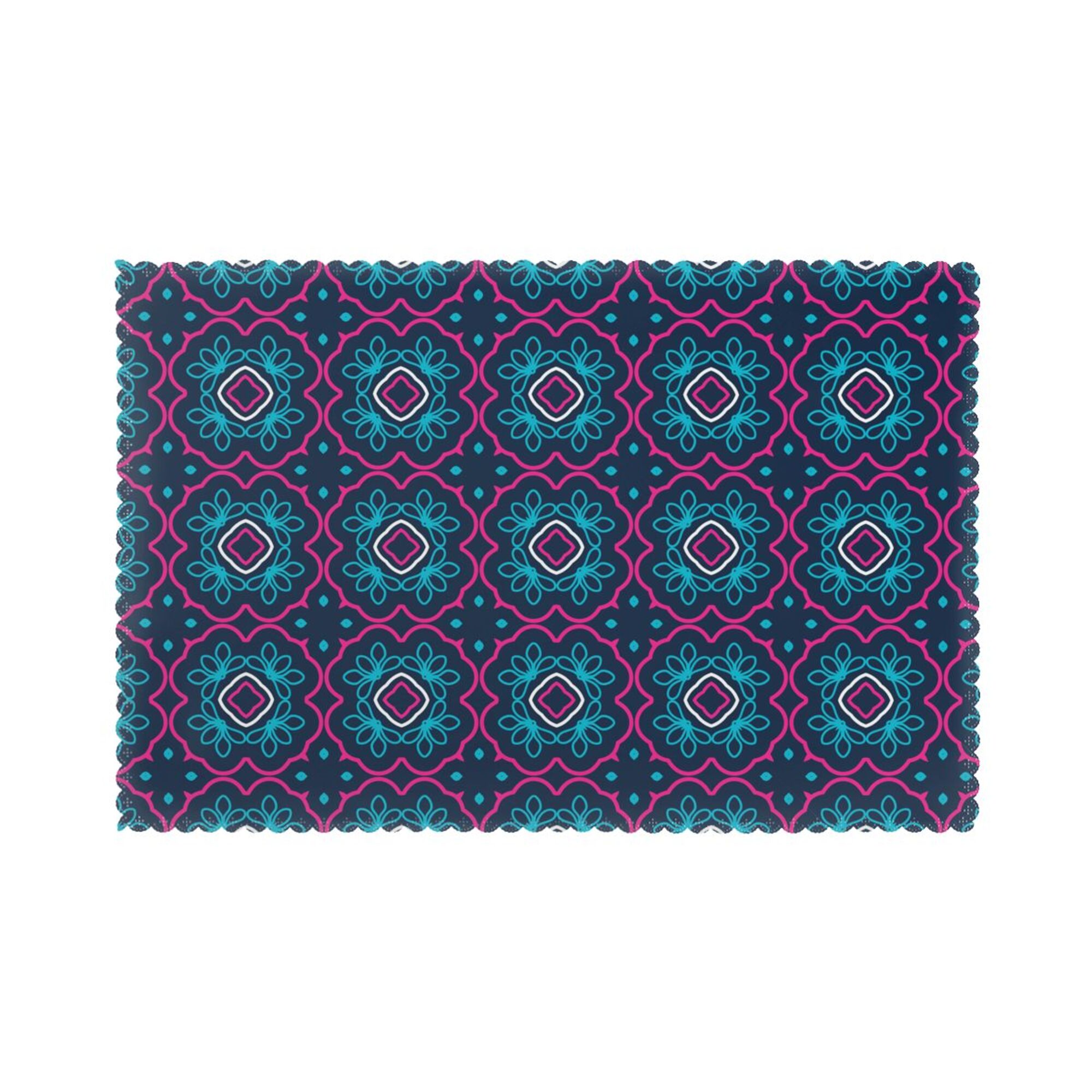 Home Seamless Floral Ethnic Pattern Placemats Set Of 6 Washable ...