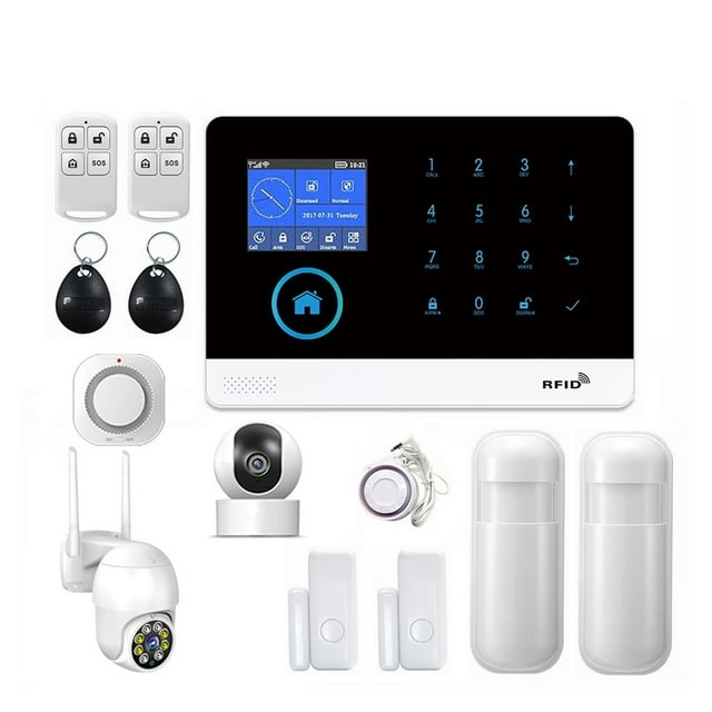 Home Security Alarm System GSM Alarm Intercom Remote Control Autodial ...
