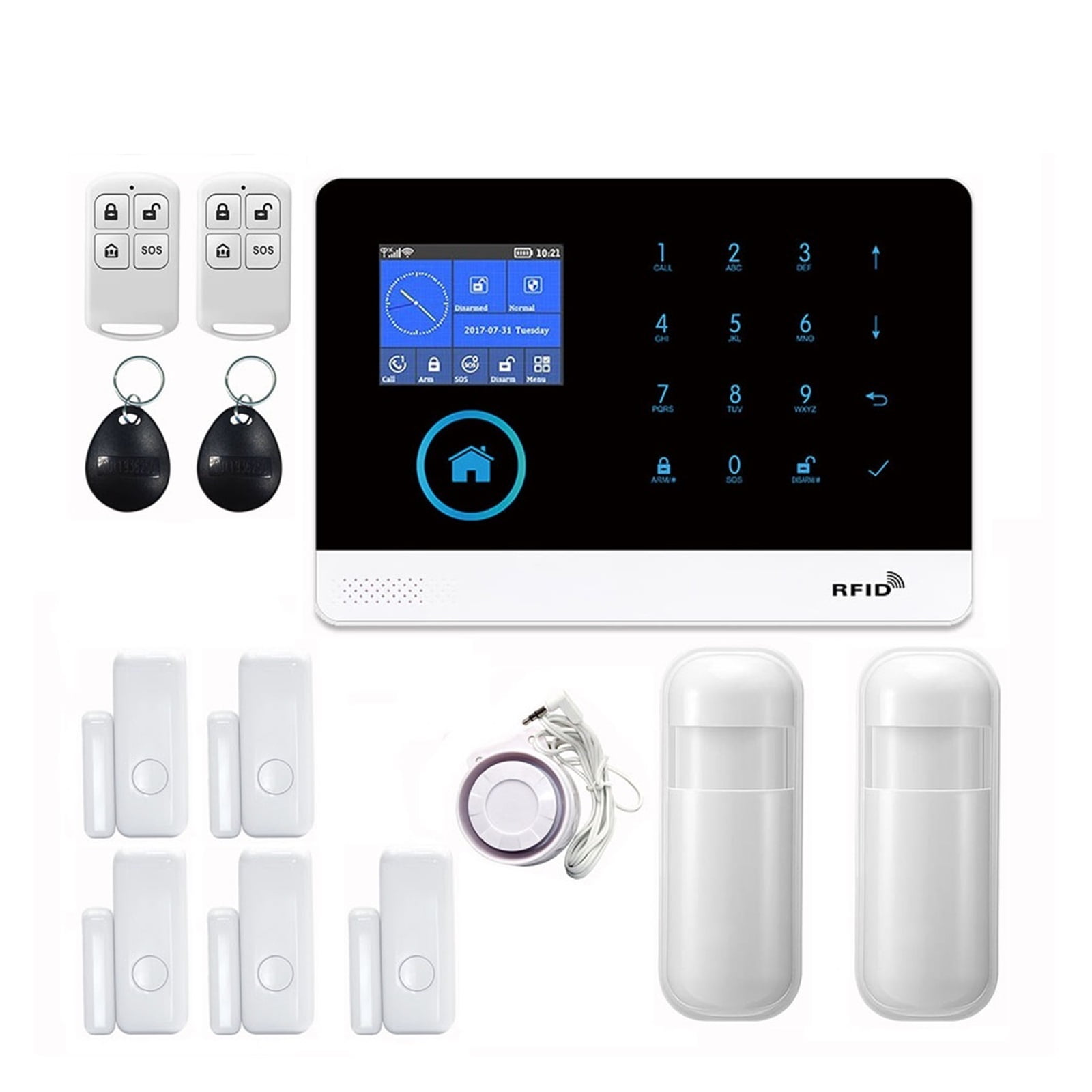 Home Security Alarm System GSM Alarm Intercom Remote Control Autodial ...