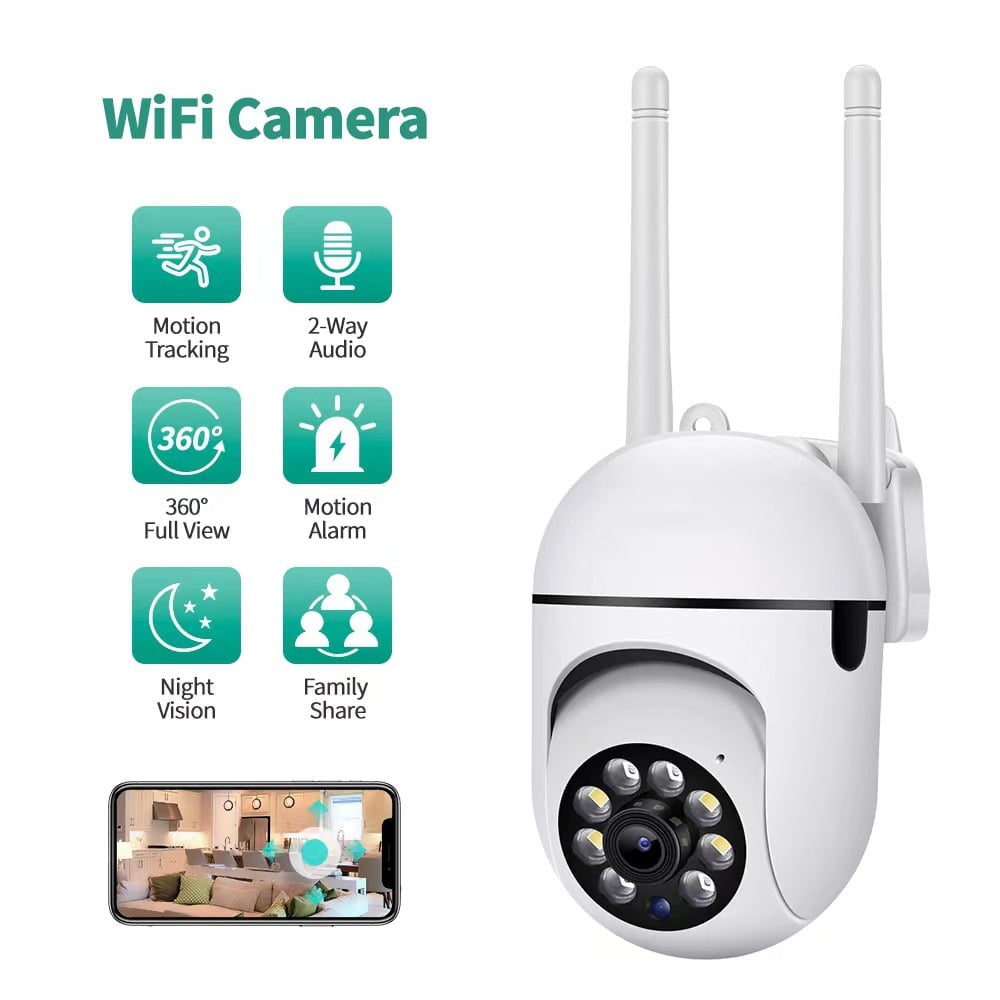 Home Security Camera Wireless WIFI Indoor Surveillance Cameras 1080 HD Motion Detection 360 ...