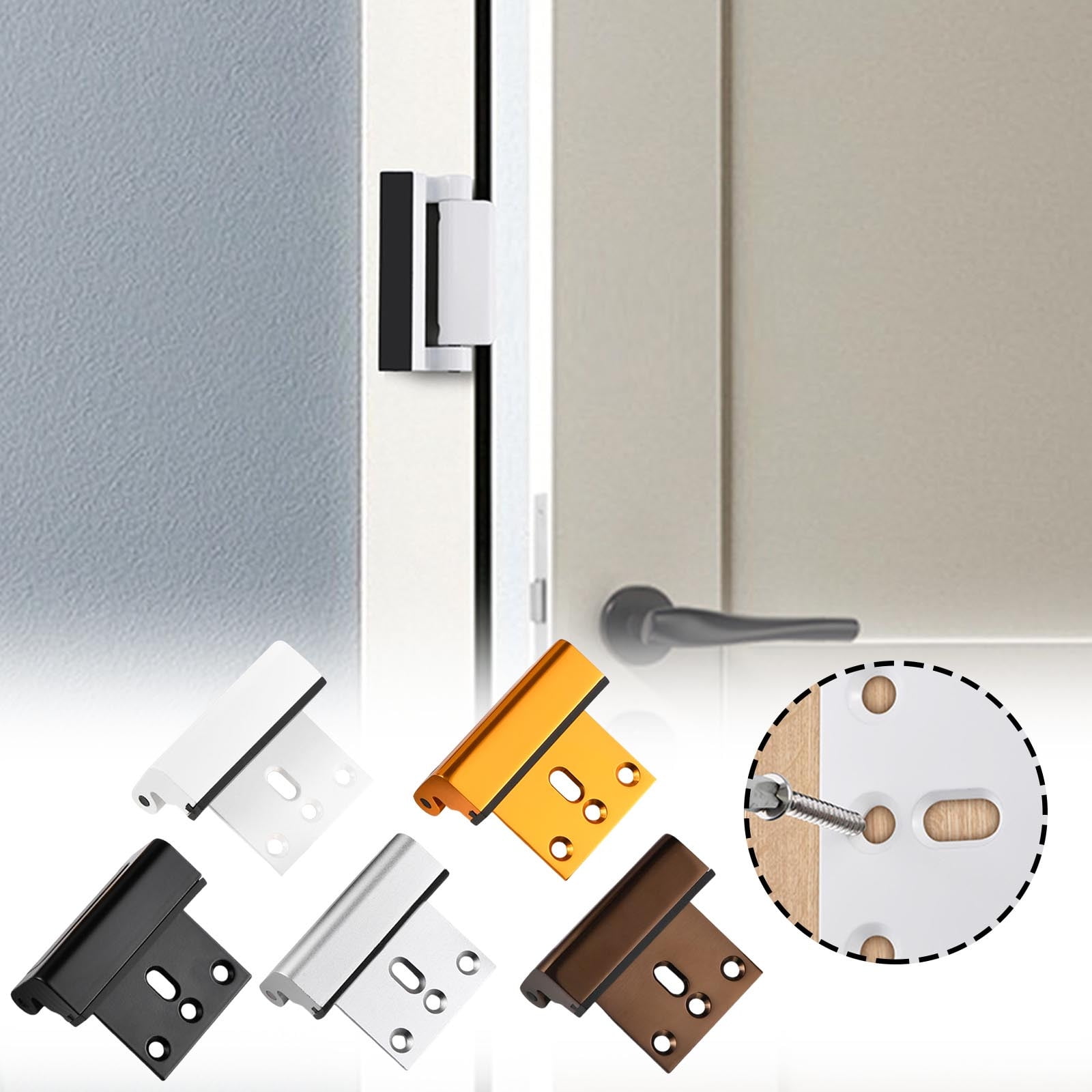 Home Security Door Reinforcement Lock, Indoor Bathroom Lock, Stainless ...