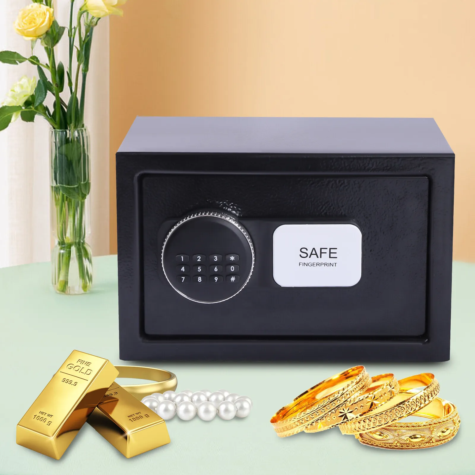 Home Security Safe Box Valuable Storage Box Password Key Cash Safe Box ...